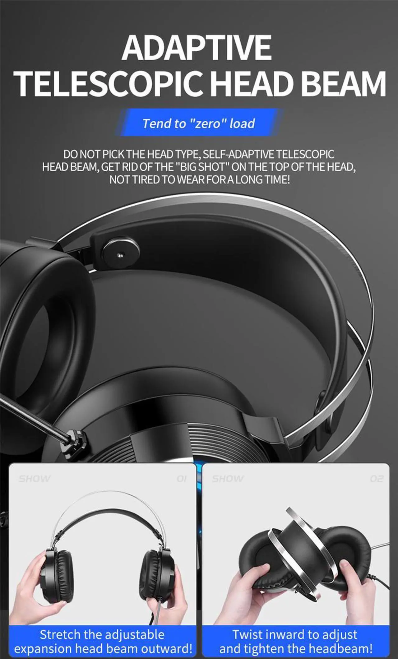 SAMA Q9 3.5 USB Wired Headsets Stereo Gaming Headset Haptic Bass with ...