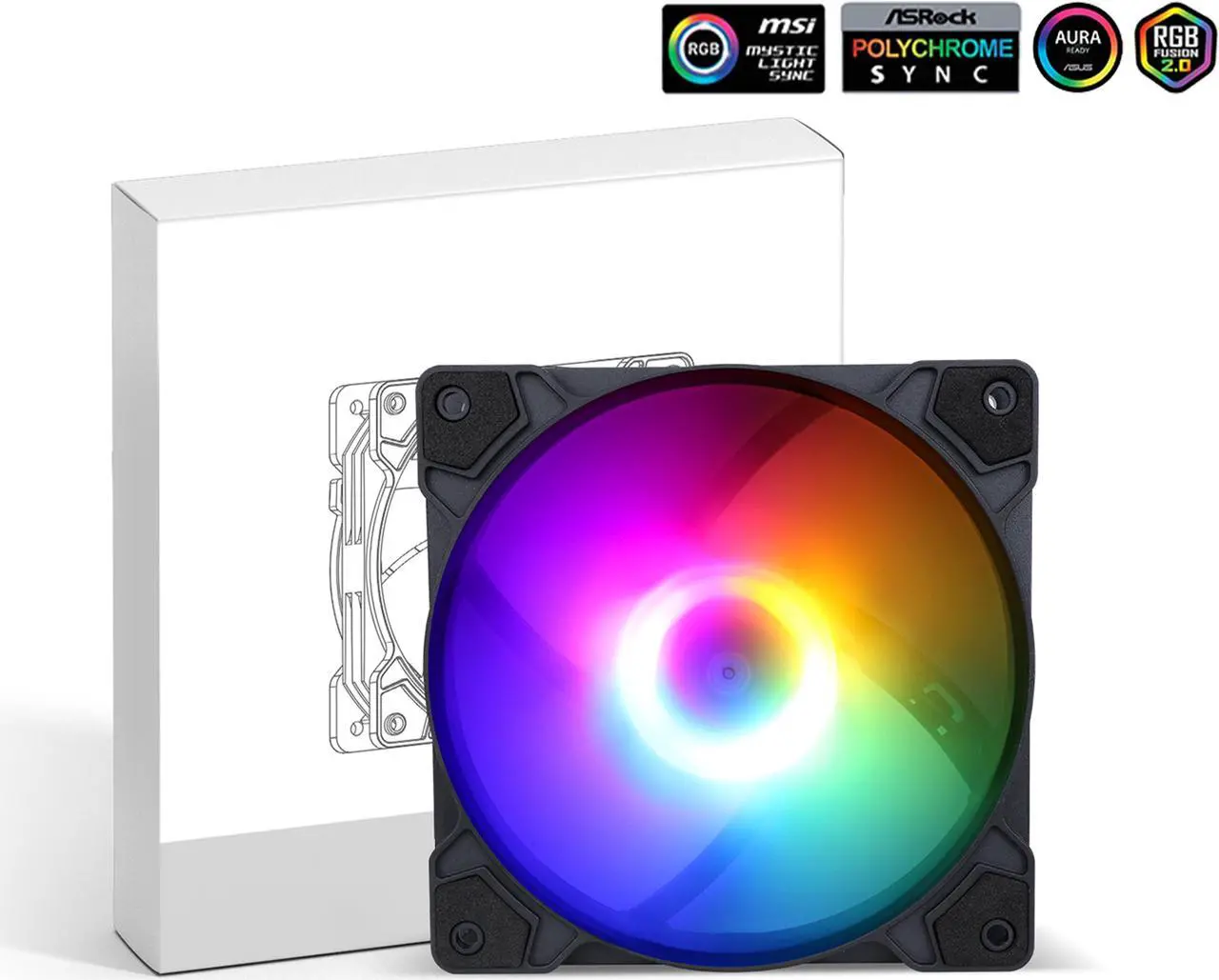 SAMA INFB PC Case Fan, 120 mm High Performance Fixed-color fan , ARGB ...