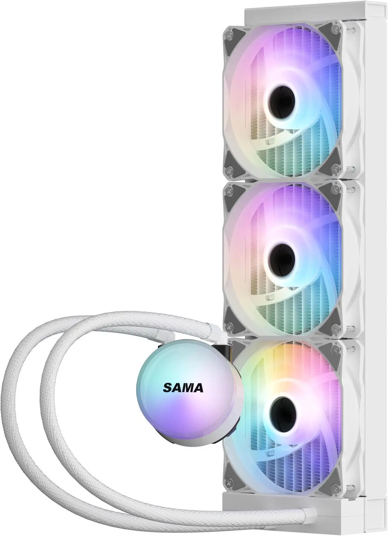 SAMA SI360 White ARGB Liquid Cooler 360mm PWM Fan AIOCooling Water ...