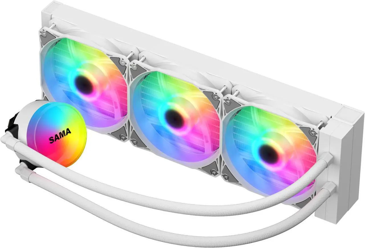 SAMA SI360 White ARGB Liquid Cooler 360mm PWM Fan AIOCooling Water ...