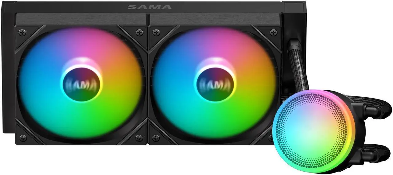 SAMA L40 CPU Liquid Cooler, 240mm AIO Cooler 4pin PWM Quiet Fans - FDB ...