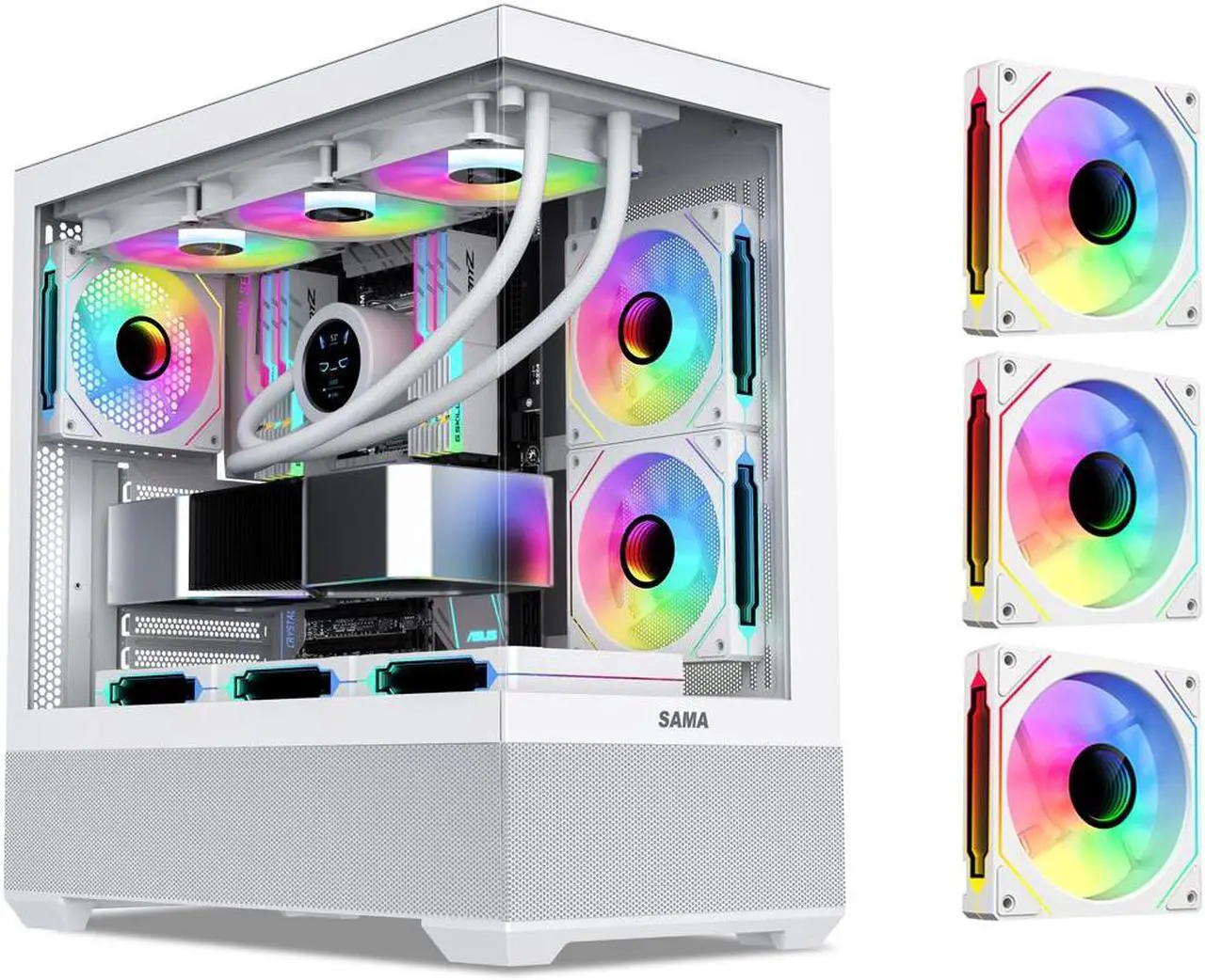 SAMA SV02 ATX Mid Tower Gaming Computer Case,Type C Dual USB3.0 ...