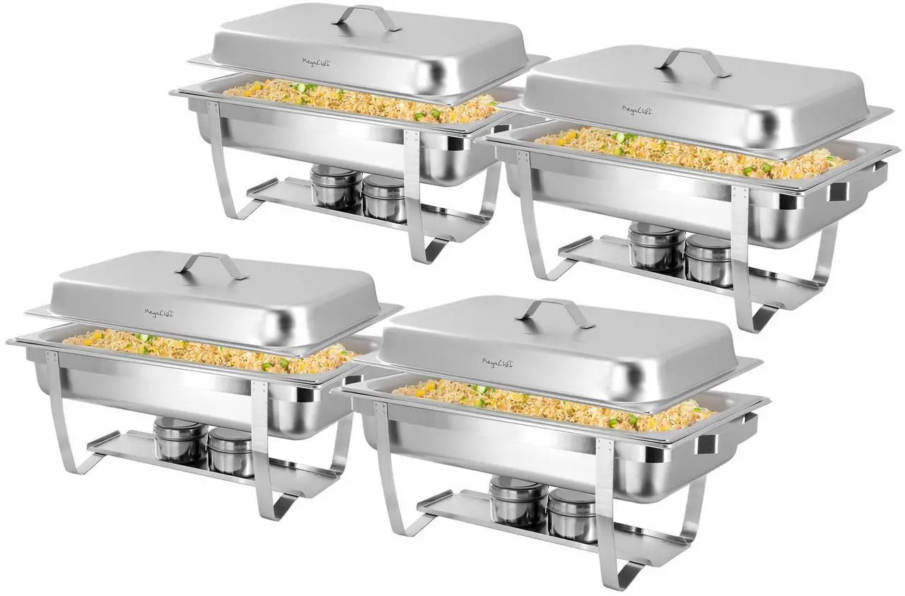 MegaChef 9.5 Quart Stackable Stainless Steel Professional Chafing Dish ...