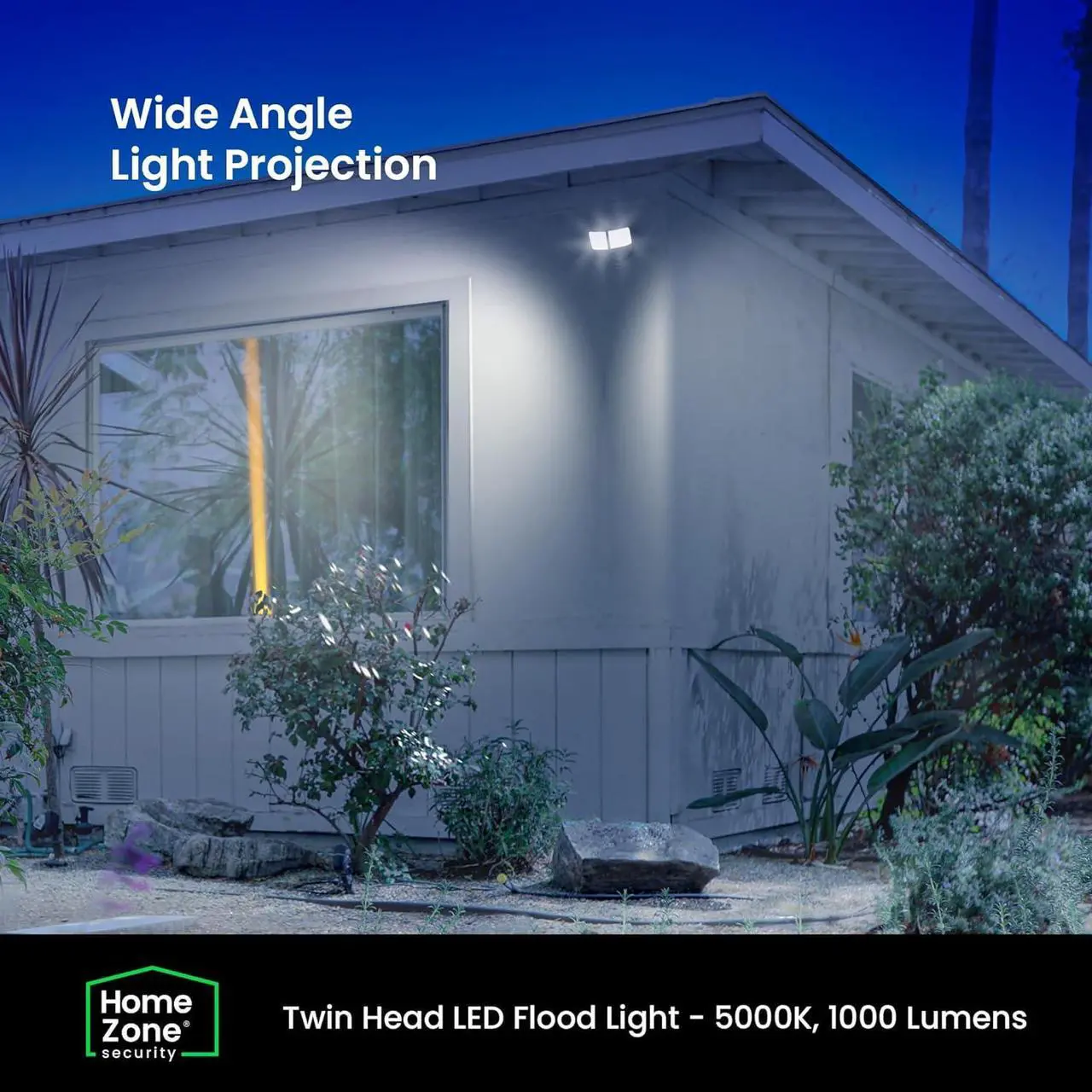 Home Zone Security Motion Sensor Flood Lights - Battery Powered 5000K ...