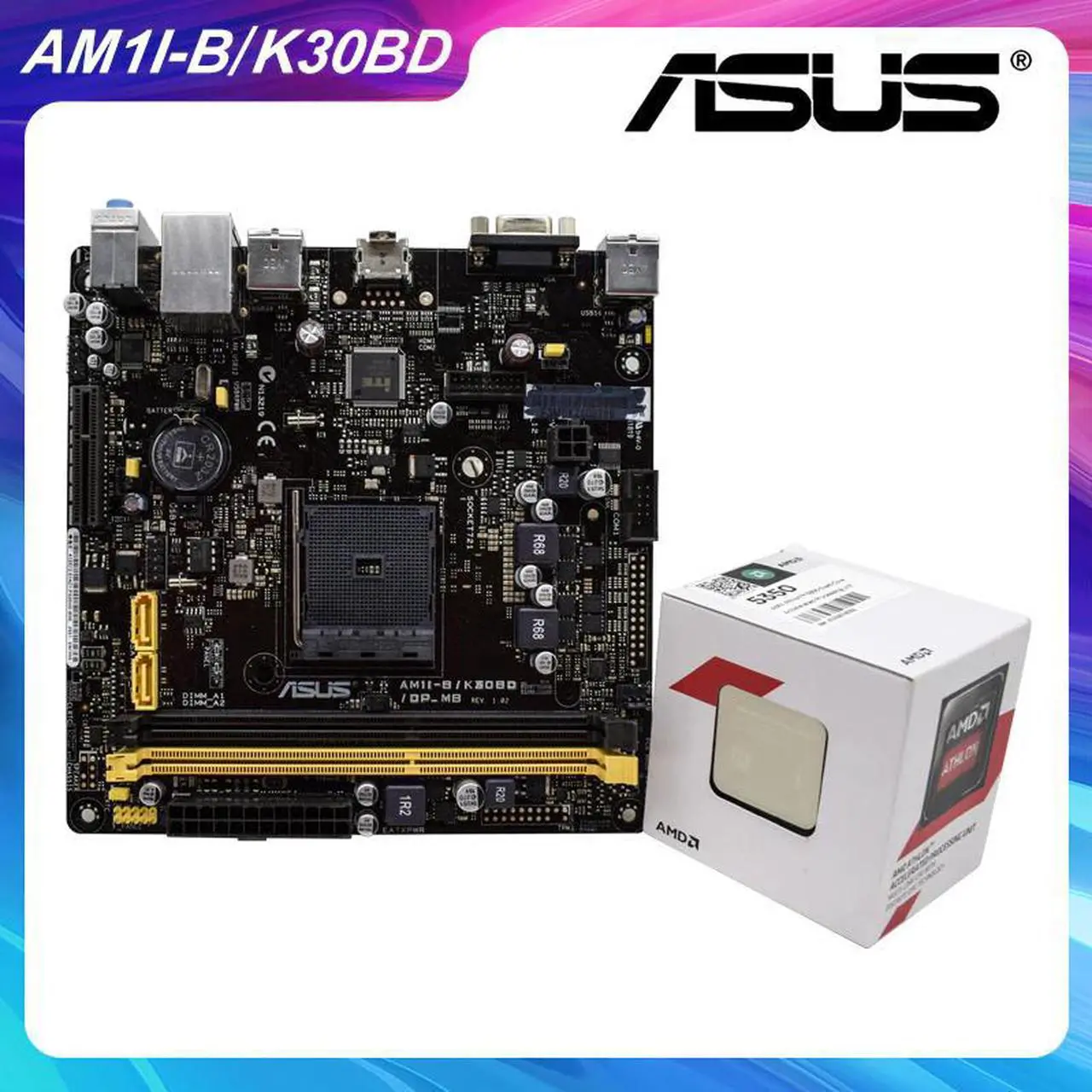 ASUS AM1I-B/K30BD/DP_MB Socket AM1 AMD A320 Desktop PC Motherboard DDR3 ...