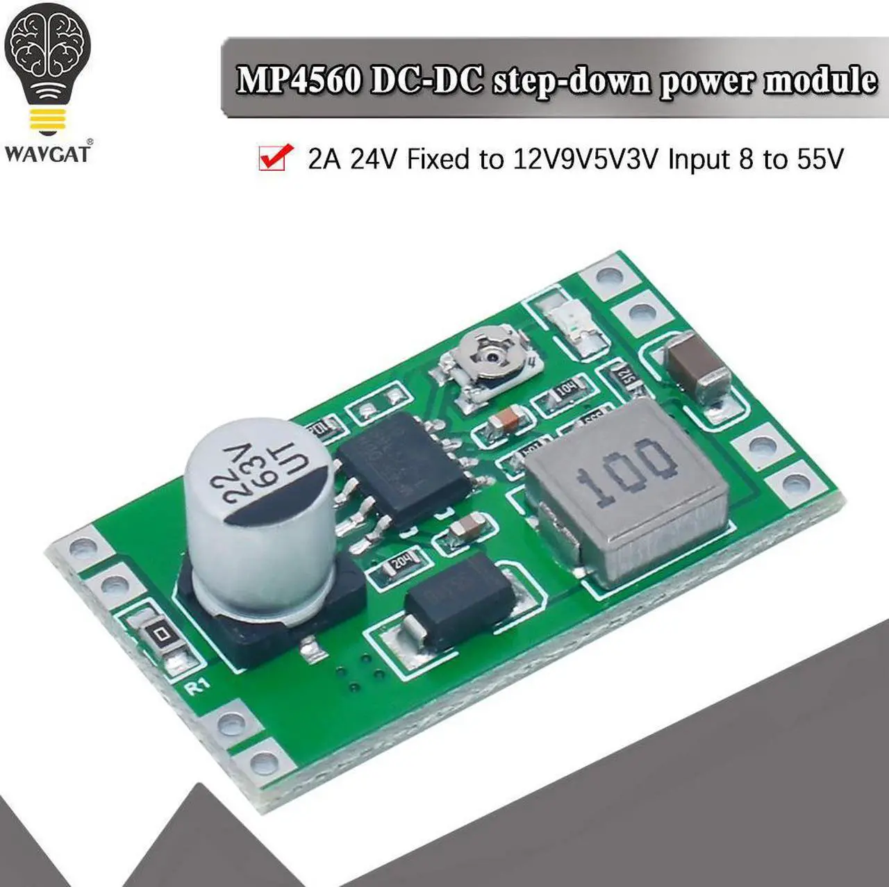 Regulador reductor MP4560 DC-DC de alta calidad, módulo de potencia de 2A, entrada de 6-55V a ...