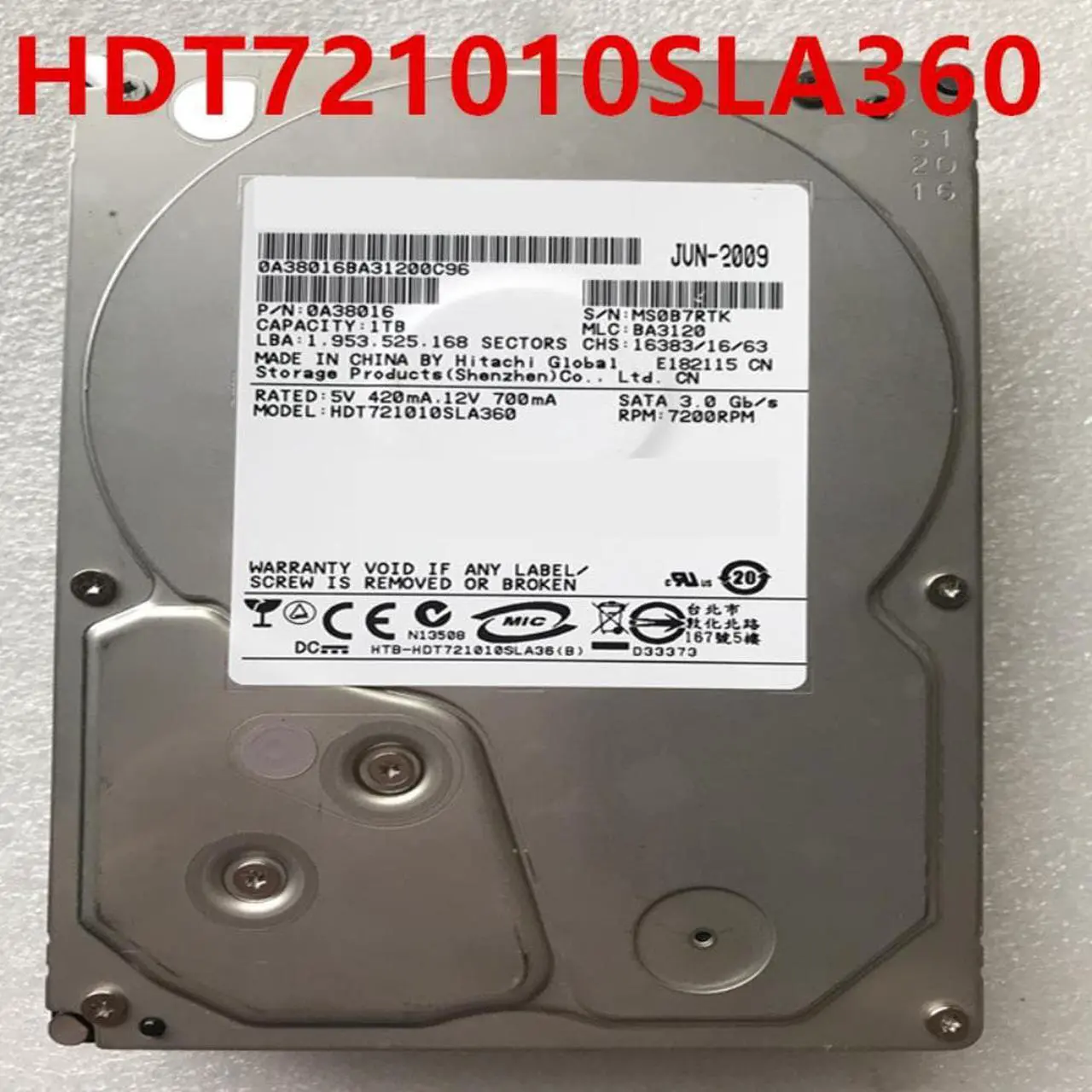 Almost HDD For Hitachi 1TB 3.5" SATA 32MB 7200RPM For Internal HDD For ...
