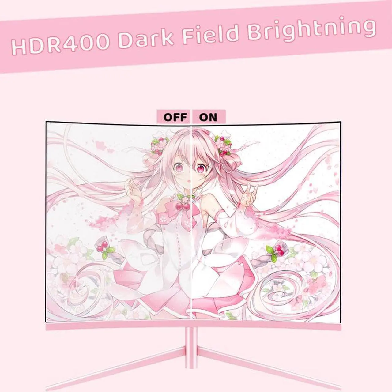 FYHXELE 27inch 2K 165Hz Curved Pink Monitor 1800R VA Screen 1ms AMD ...
