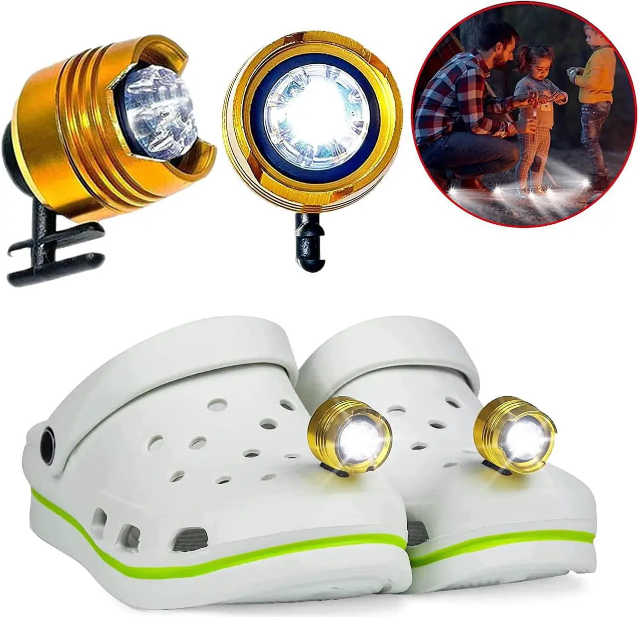 Headlights for Crocs 2pcs,Flashlights Attachment for Crocs,Light Up ...