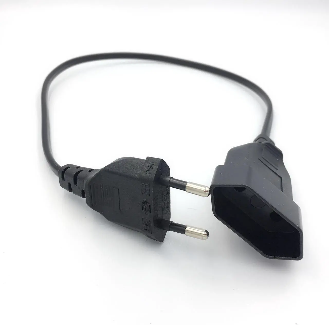 European EU 2 Prong Male to Female Power Extension Cord Cable for PC ...