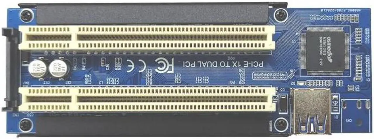 Riser Card PCI-E Express X1 to Dual PCI Riser Extend Adapter Connector ...