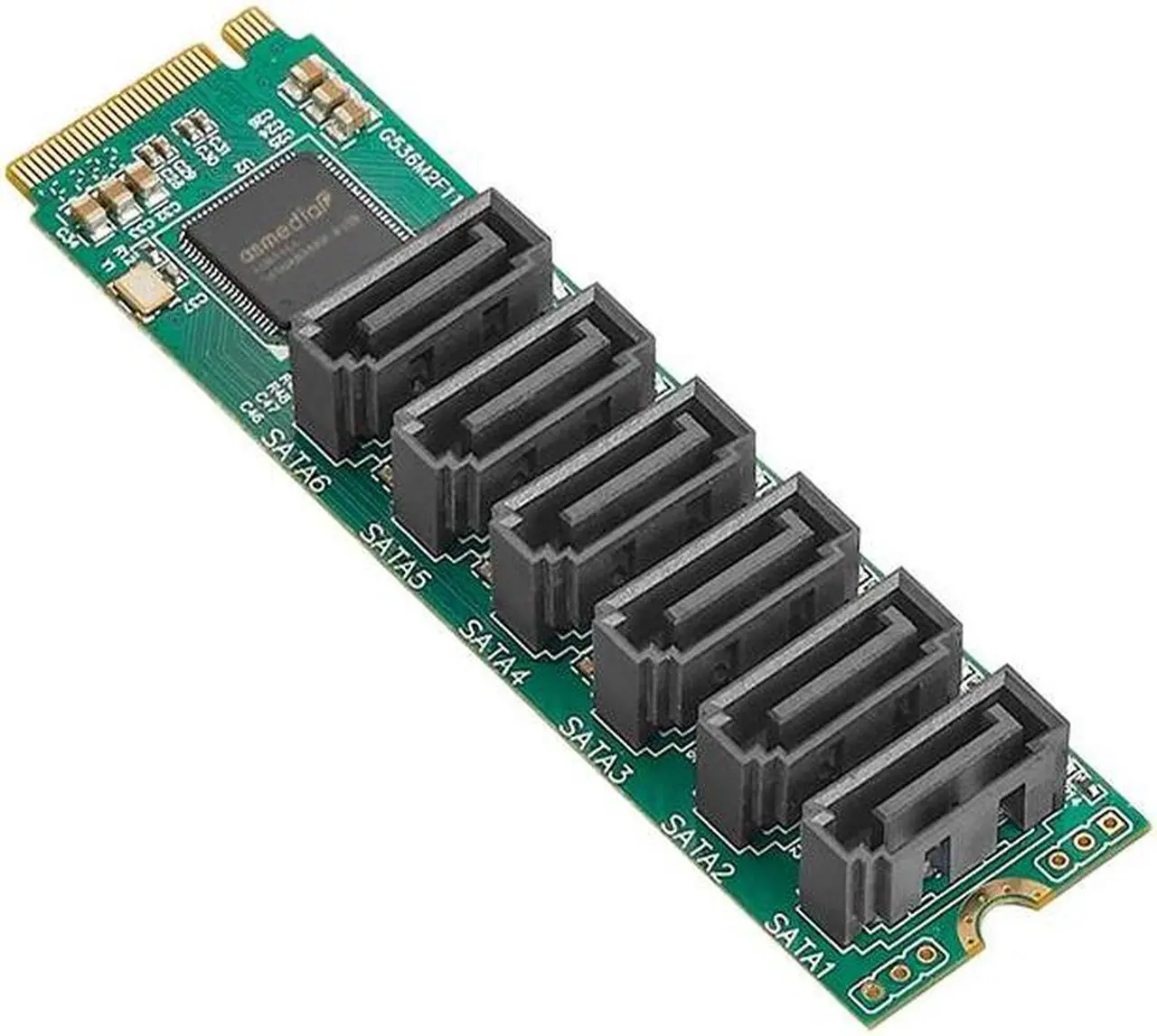 NVME TO SATA Expansion Card Adapter Riser M2 NGFF M.2 M Key to 6 Port ...