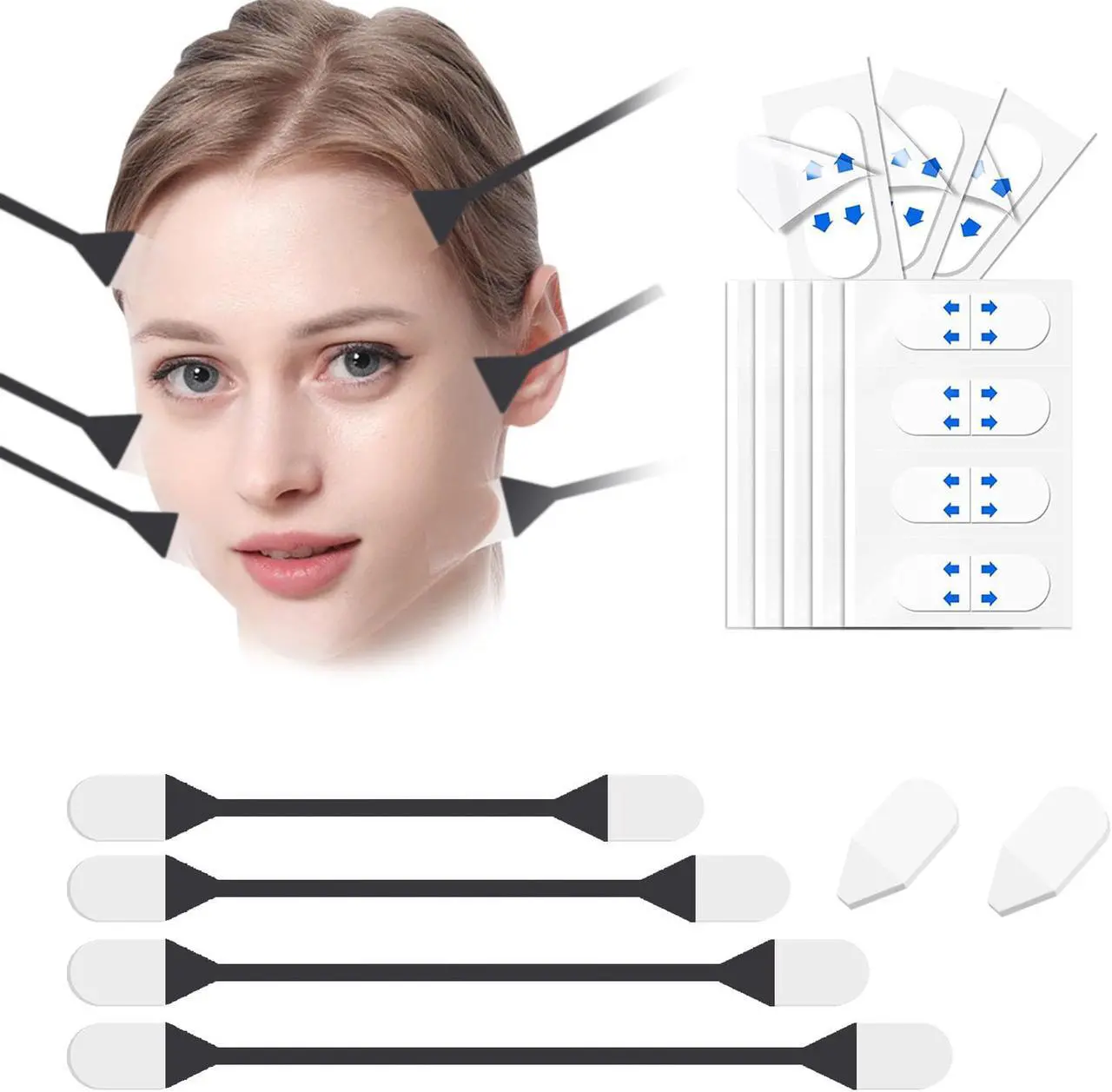 V-Shaped Makeup Set UbodyOasis Invisible Stickers Adhesive Face Neck ...
