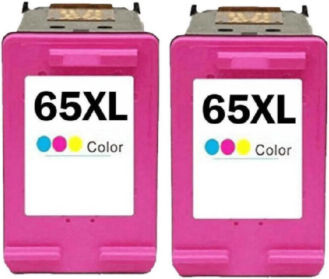 2 Pack High-Yield Tri-Color Ink Cartridges For HP 65XL 65 Compatible ...