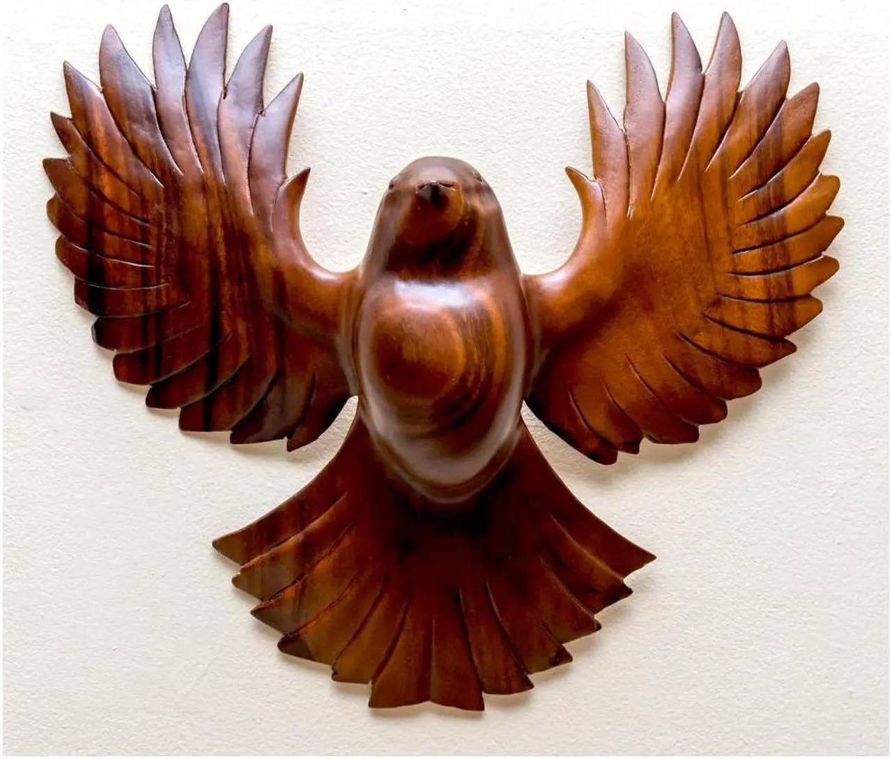 G6 COLLECTION Wooden Hand Carved Starling Bird Wall Sculpture Art ...