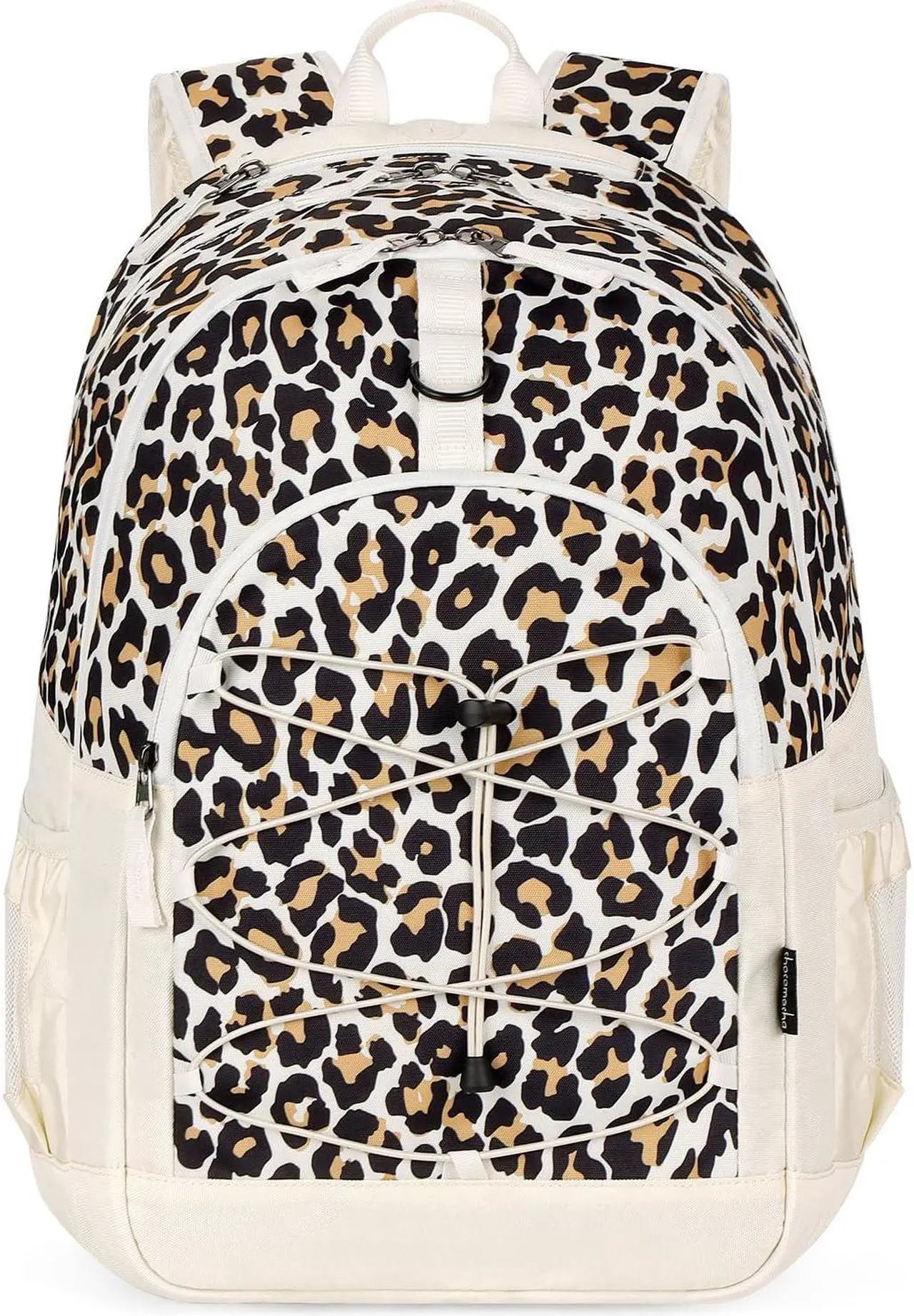 Choco Mocha Leopard Backpack for Teen Girls, Travel School Backpack for ...