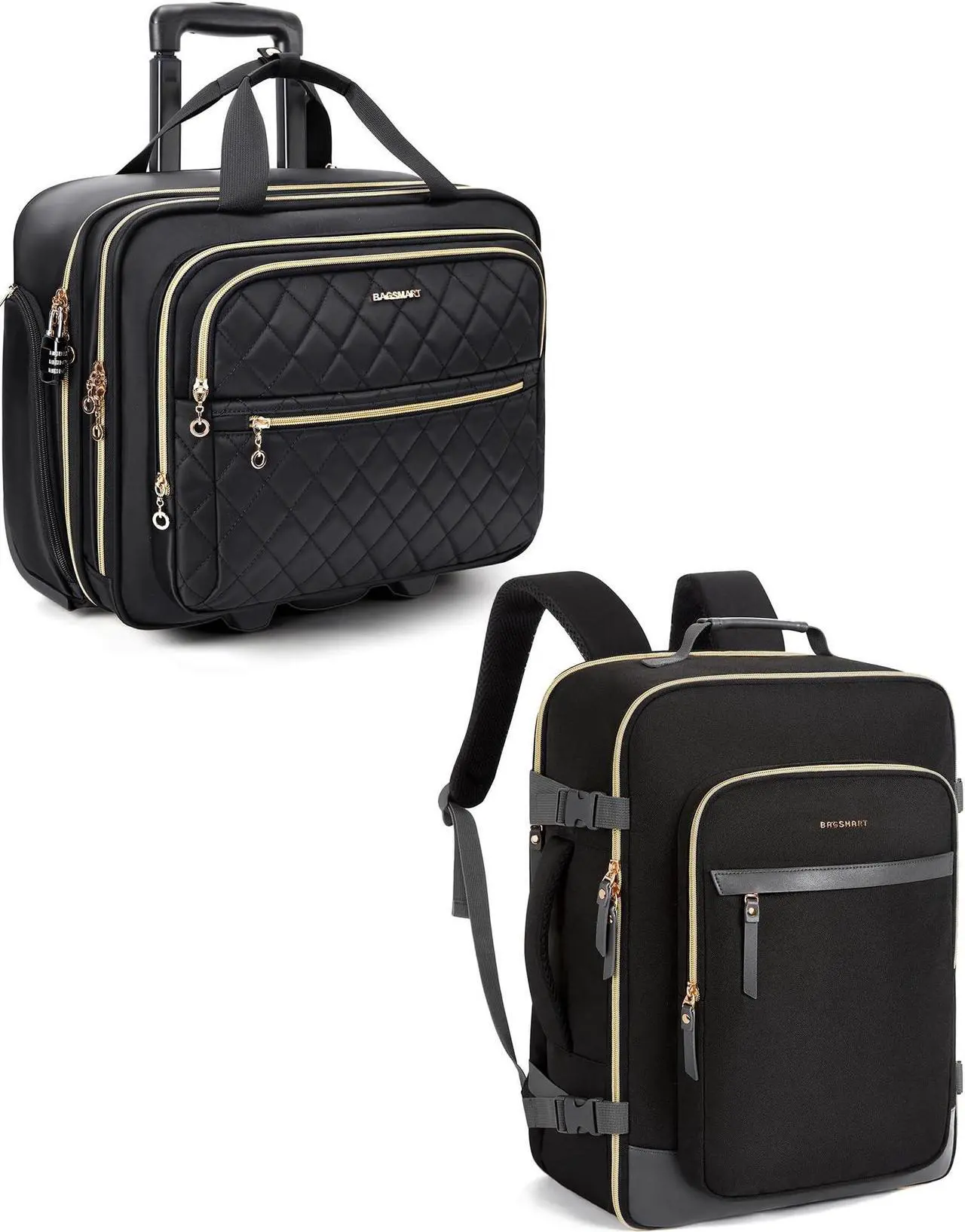 BAGSMART Rolling Laptop Bag Women and Travel Backpack - Newegg.com