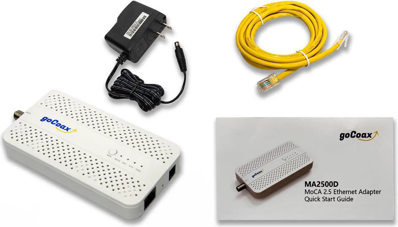 goCoax MoCA 2.5 Adapter with 2.5GbE Ethernet Port. MoCA 2.5. 1x 2.5GbE ...