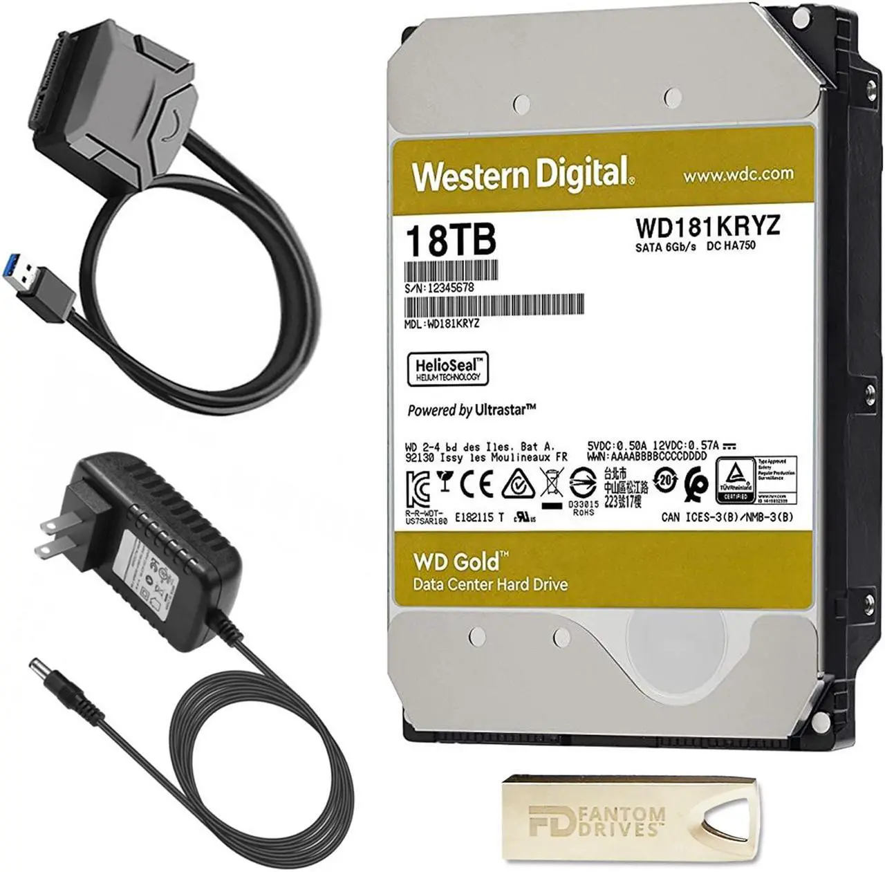 Fantom Drives 18TB Hard Drive Upgrade Kit with Western Digital Gold ...