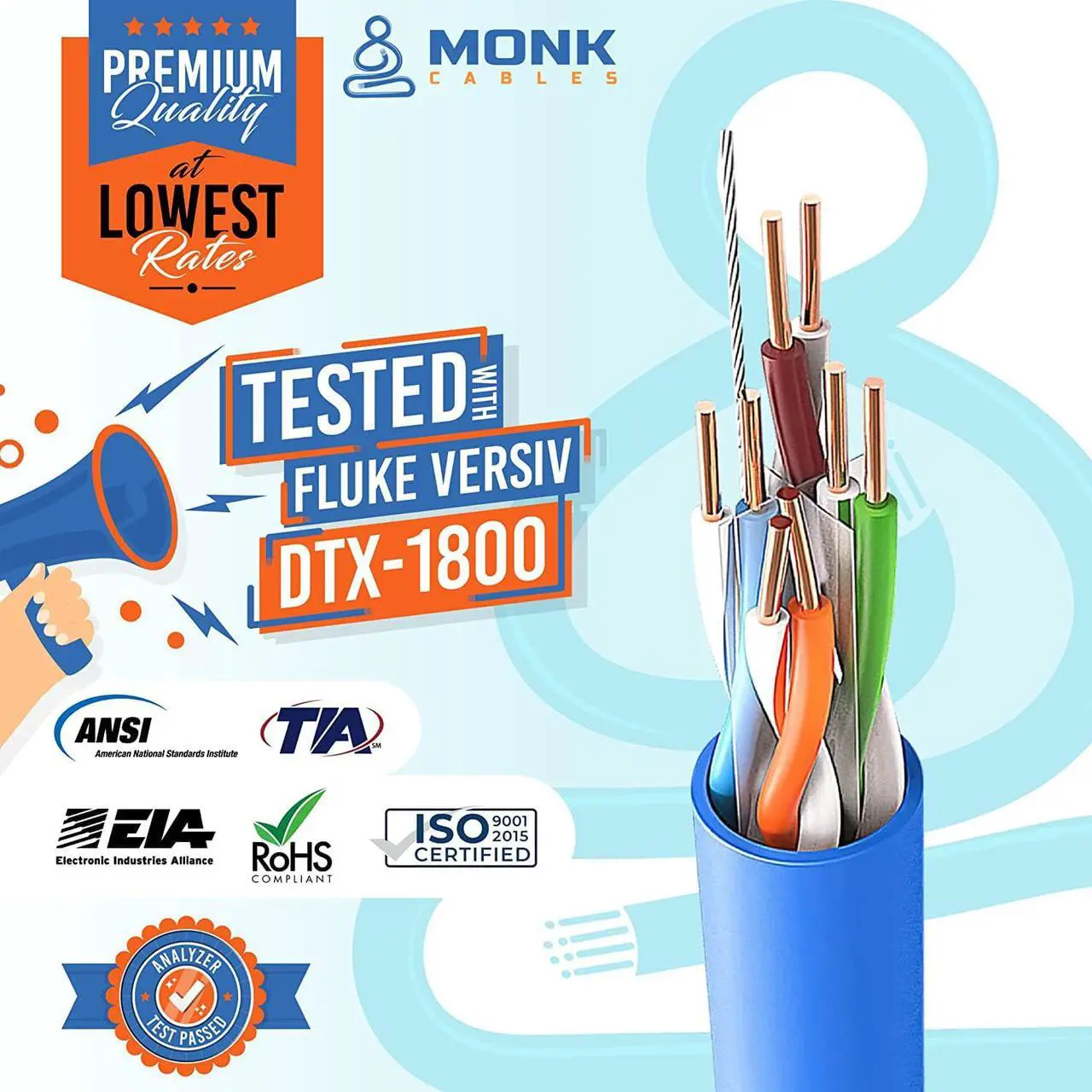 CAT6 Plenum 1000ft Cable | Solid Internet Wire | CMP Plenum Rated ...