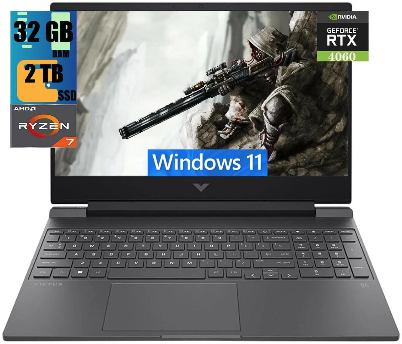HP Victus 15 Gaming Laptop, 15.6" Full HD 144Hz Display, AMD Ryzen 7 ...