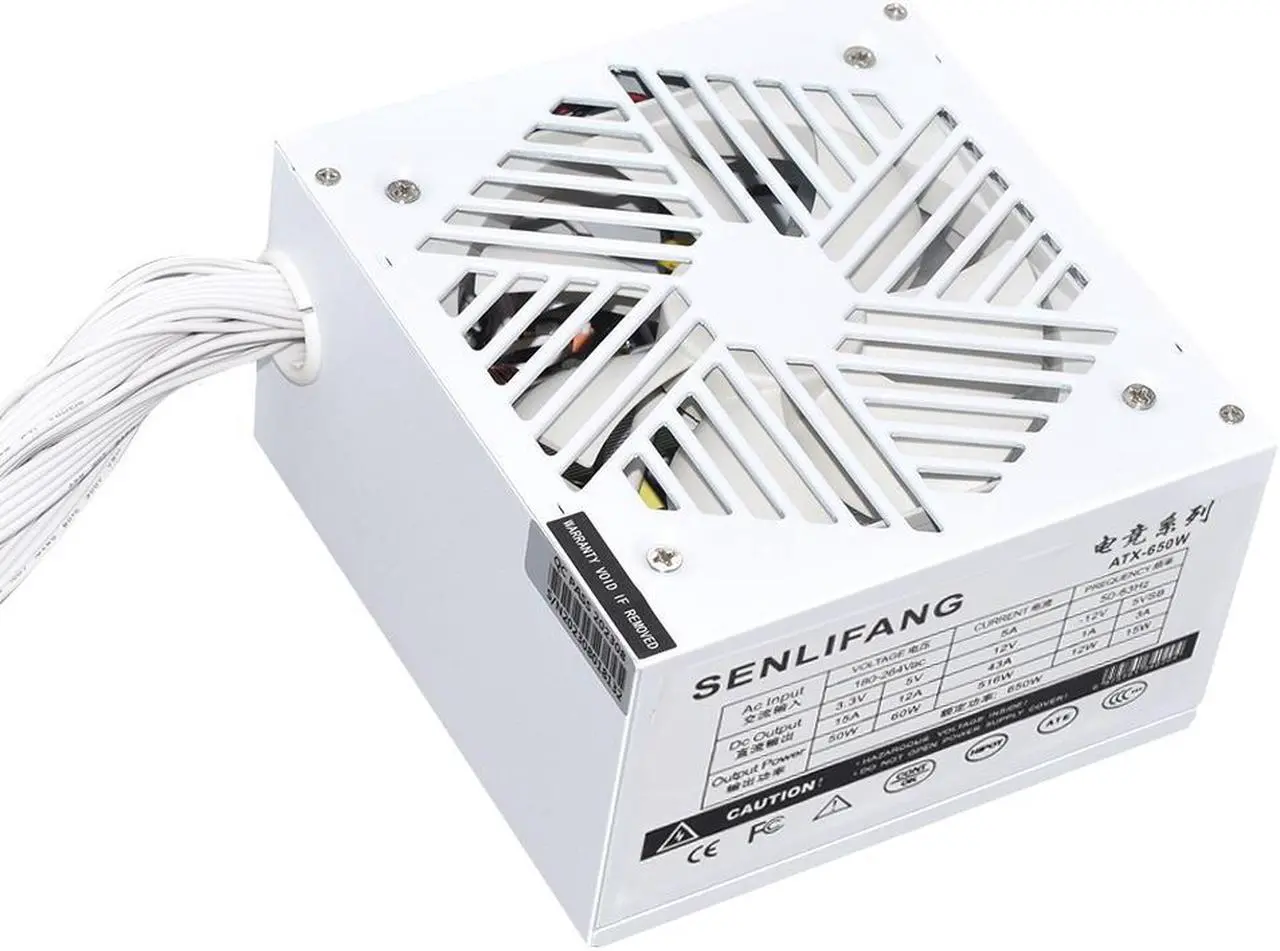 New White PC PSU 20+4Pin 12V ATX 650W 110-264V Professional E-Sports ...