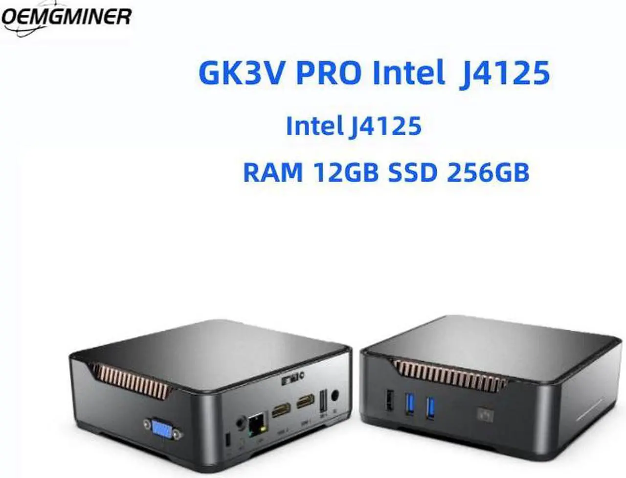 New GK3V pro Intel J4125 Mini PC GK3V 8GB 12GB 256GB Up to 2.7Ghz DDR4 support 4k hd VGA WIFI5 ...