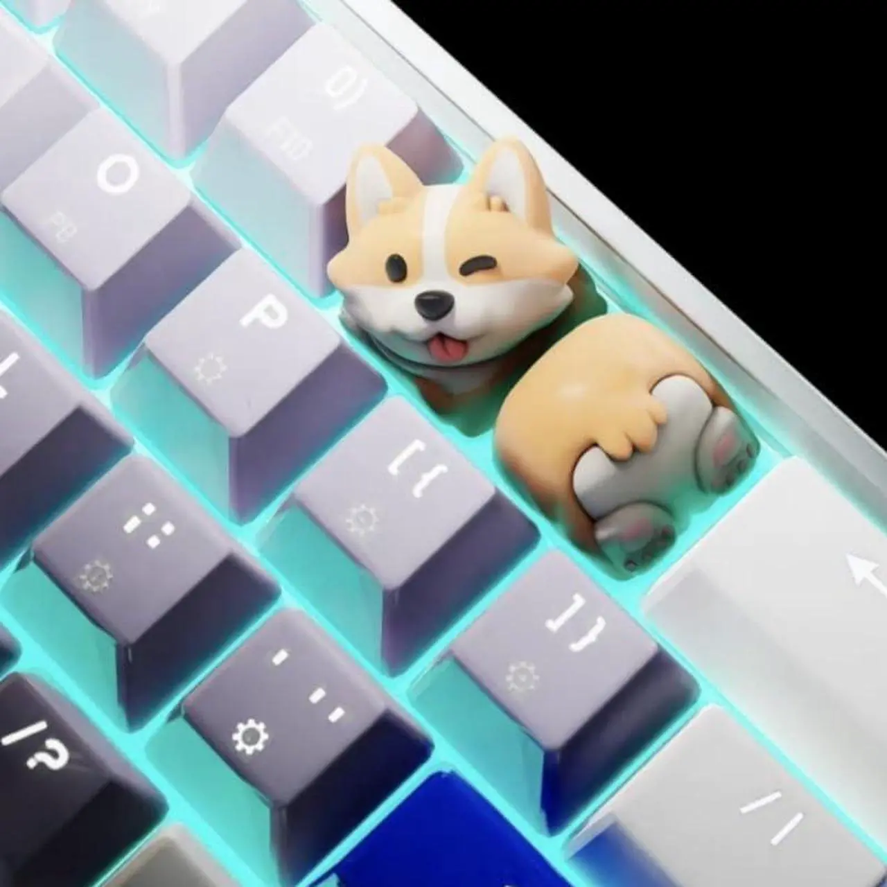 Cute Keycaps,Corgi Dog Custom Keycaps Set for Cherry MX Switches Mechanical Gaming Keyboard ...