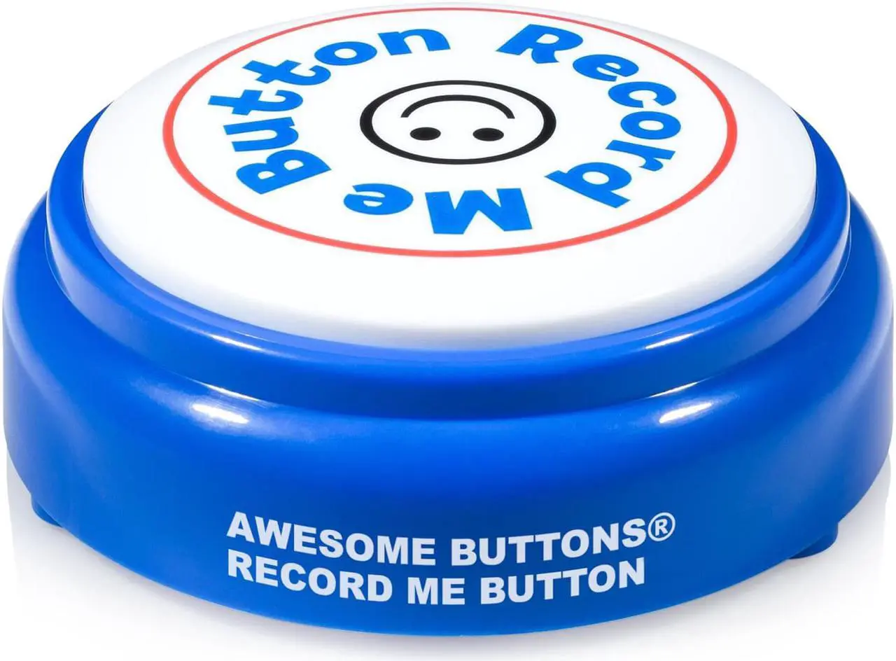 Record Me Button Brilliant Blue - Unique Cheerful Design Recordable ...