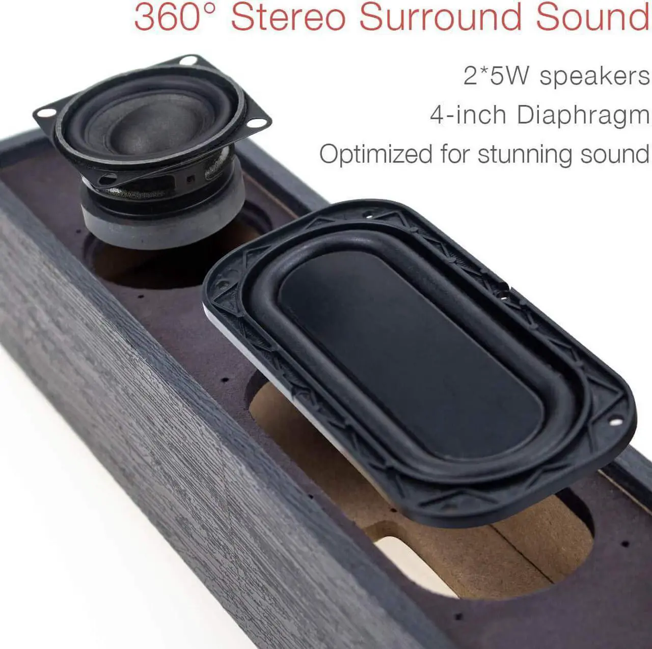 Computer Speakers, Wired Computer Sound Bar, Wooden Mini Soundbar, USB ...