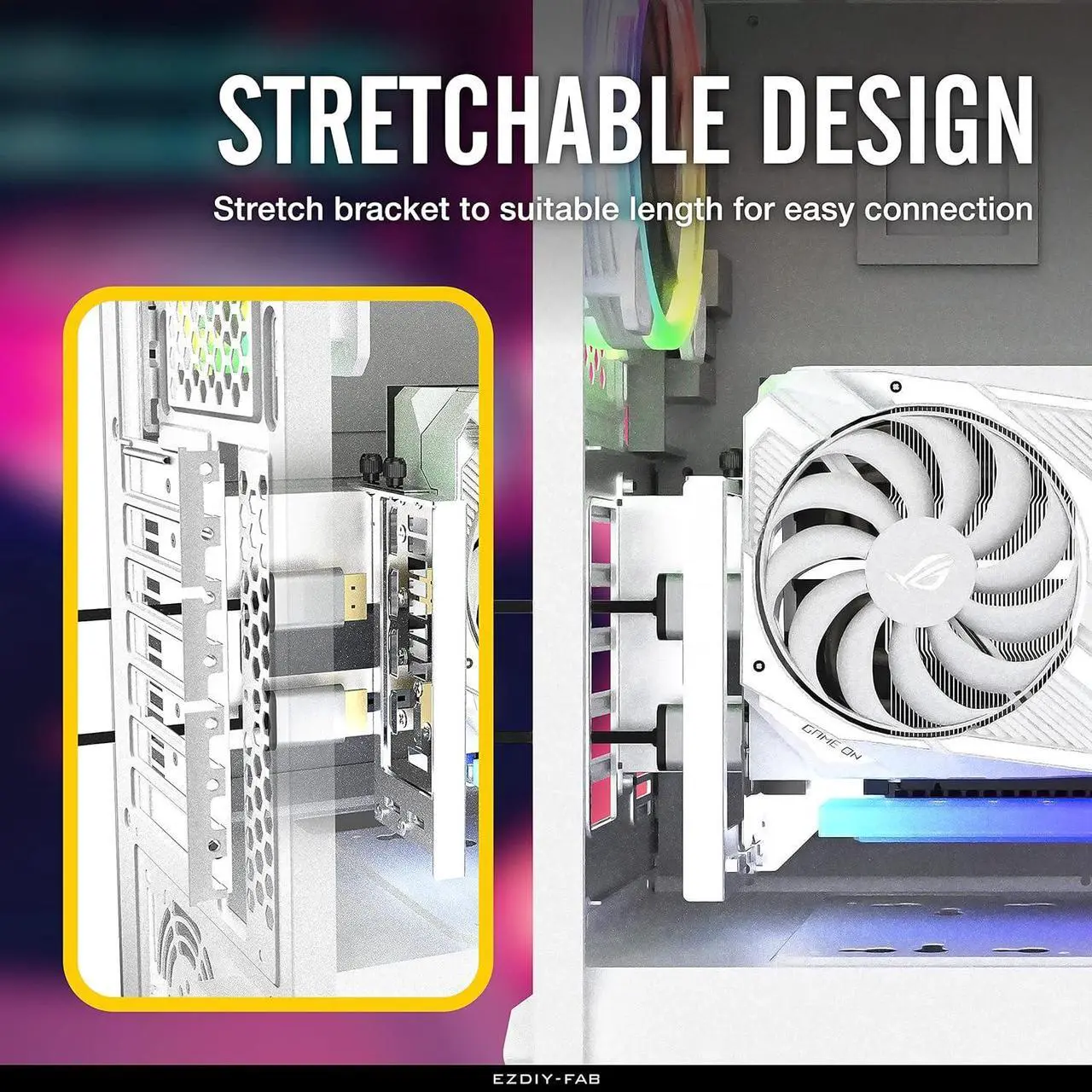 Vertical PCIe 4.0 GPU Mount Bracket Graphic Card Holder with 5V 3 Pin ...