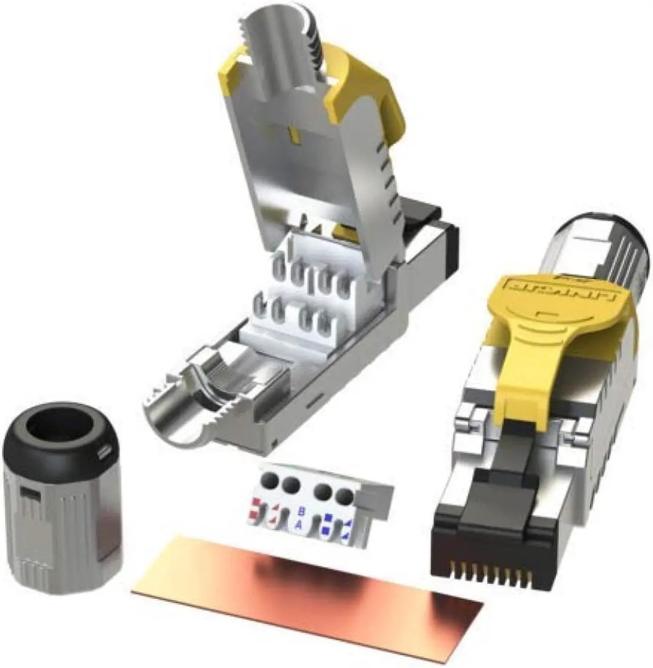 [LINKUP] 12-Pack--Cat8 RJ45 40G Shield Die Cast Metal Field Termination ...