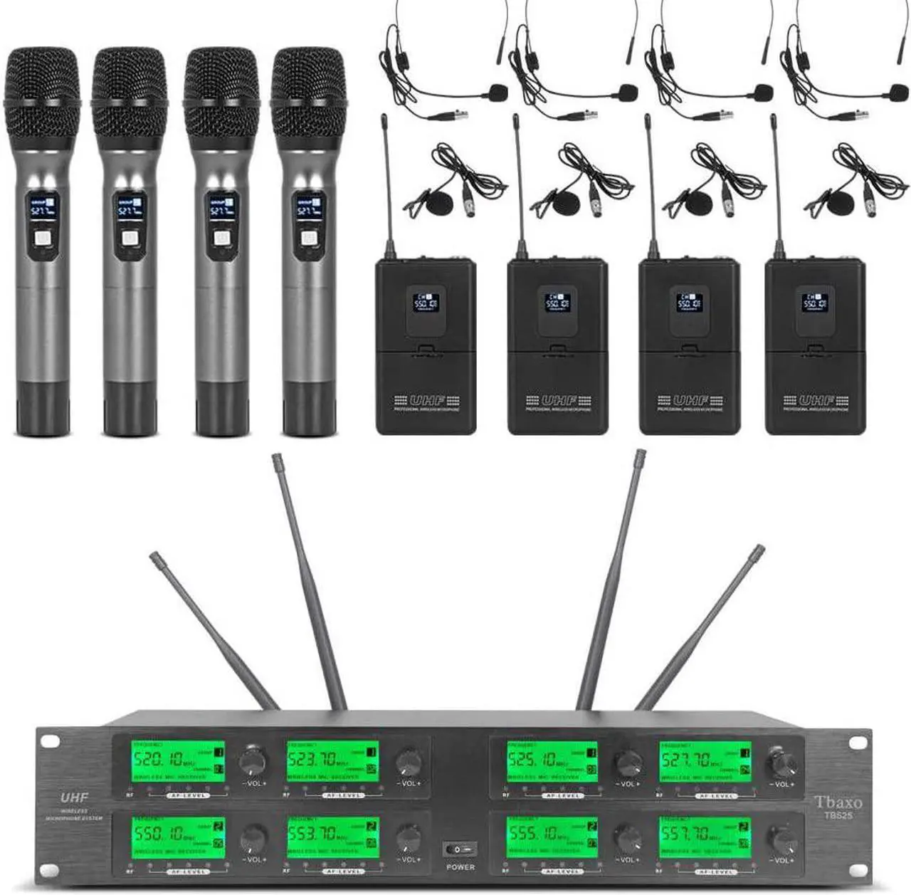 Wireless Microphone System Frequency A 8 Channel Microphone UHF 4 ...