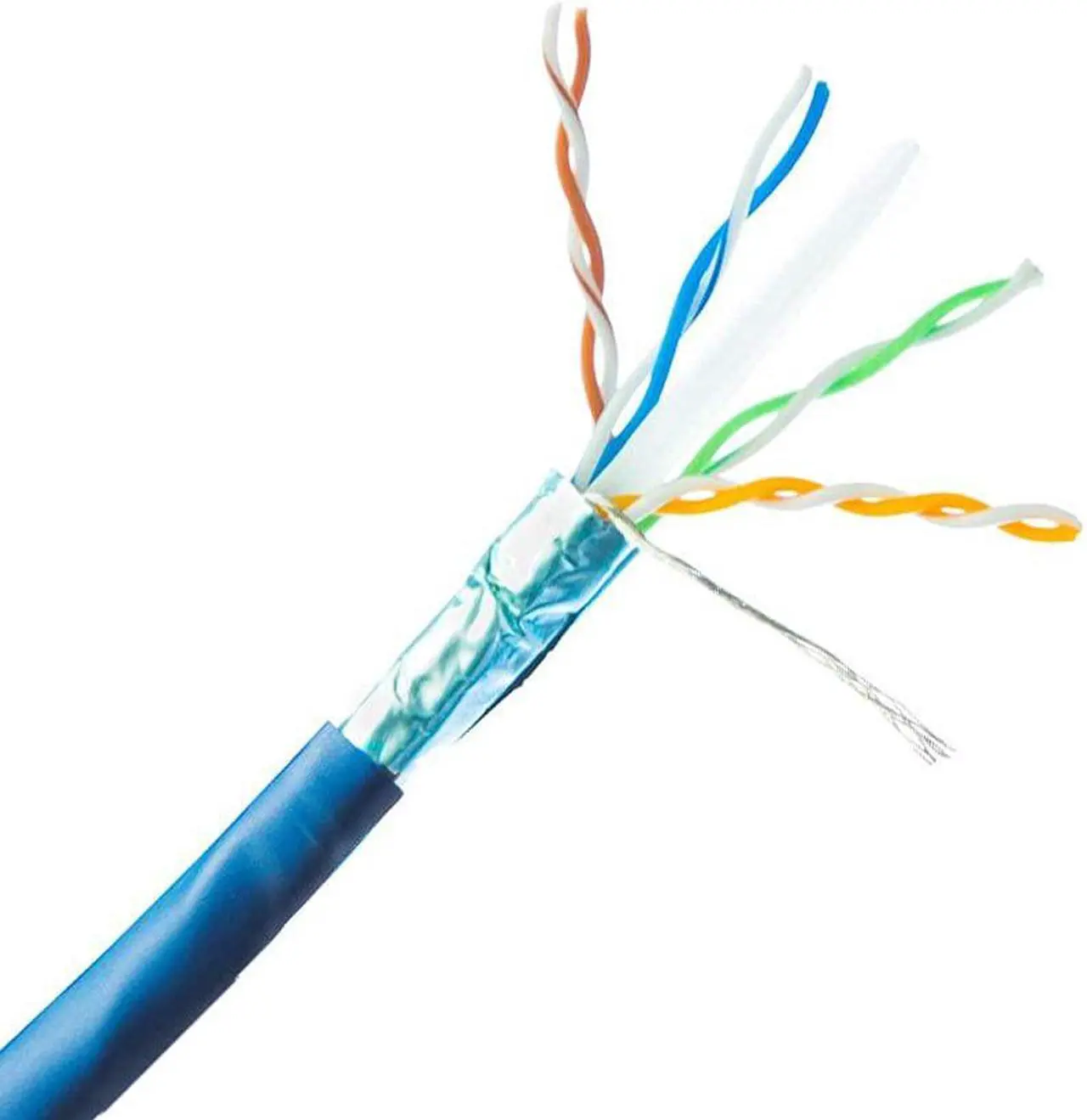 Cat6 Plenum Shielded (CMP) Overall Foil Shield (F/UTP), 1000ft, 23AWG | 100% Solid Bare Copper ...