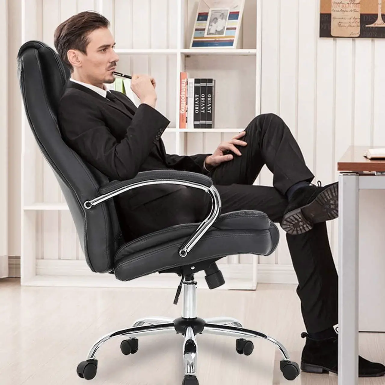 Ergonomic Office Chair Cheap Desk Chair PU Leather Computer Chair ...