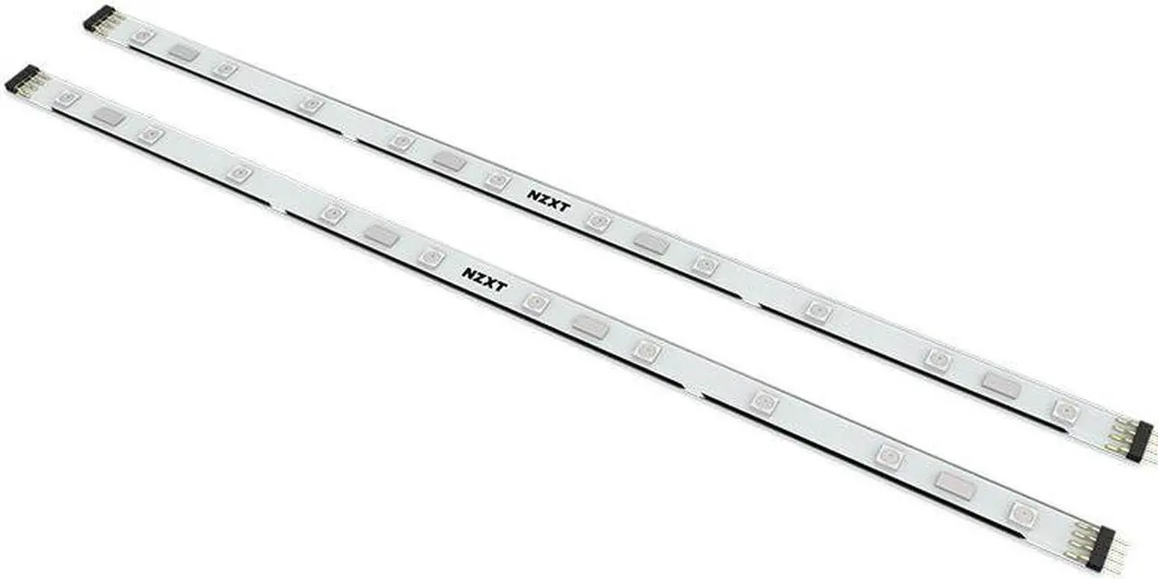 NZXT LED Strips - 2 x 300mm ARGB LED Lighting Strips - HUE+ Extension ...