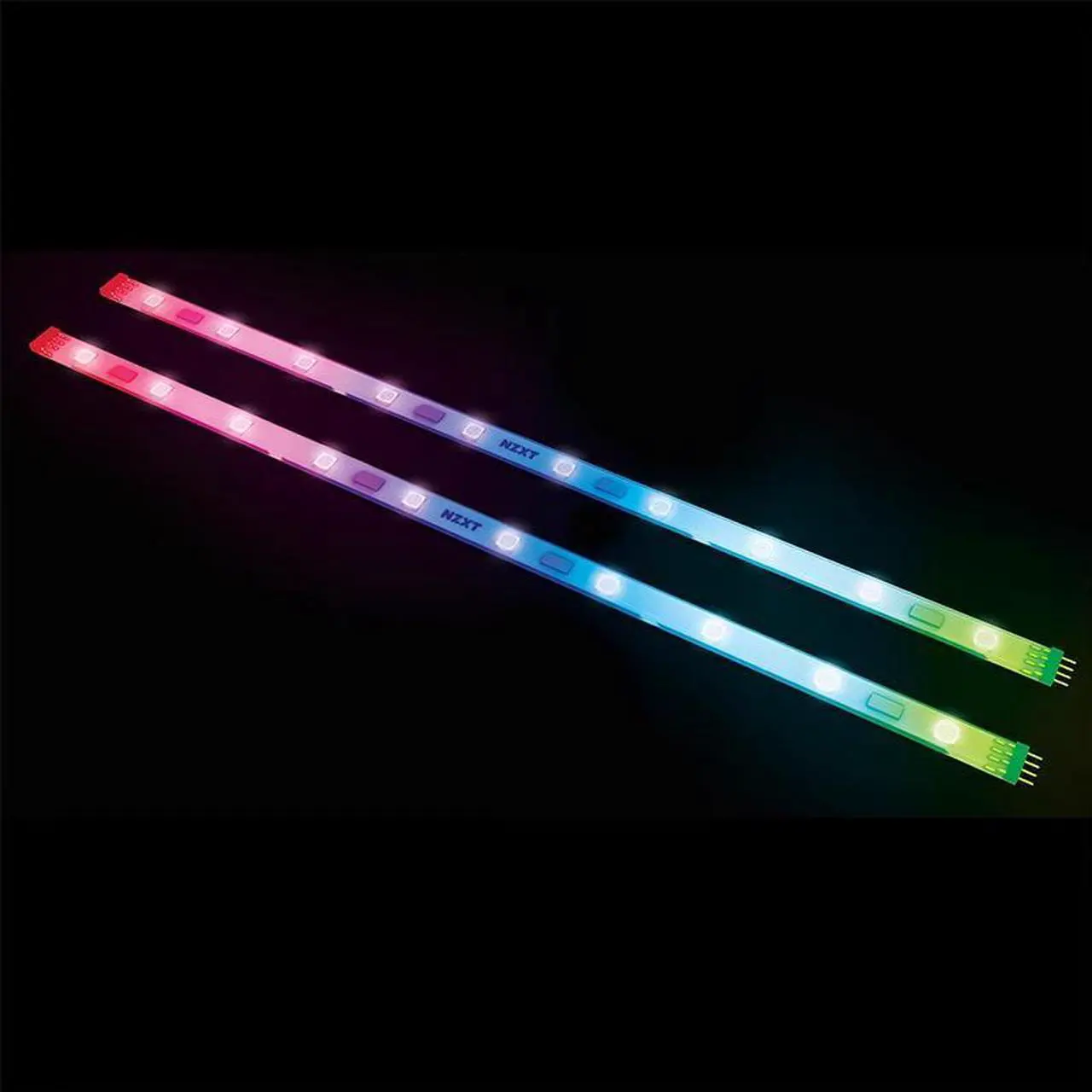 NZXT LED Strips - 2 x 300mm ARGB LED Lighting Strips - HUE+ Extension ...