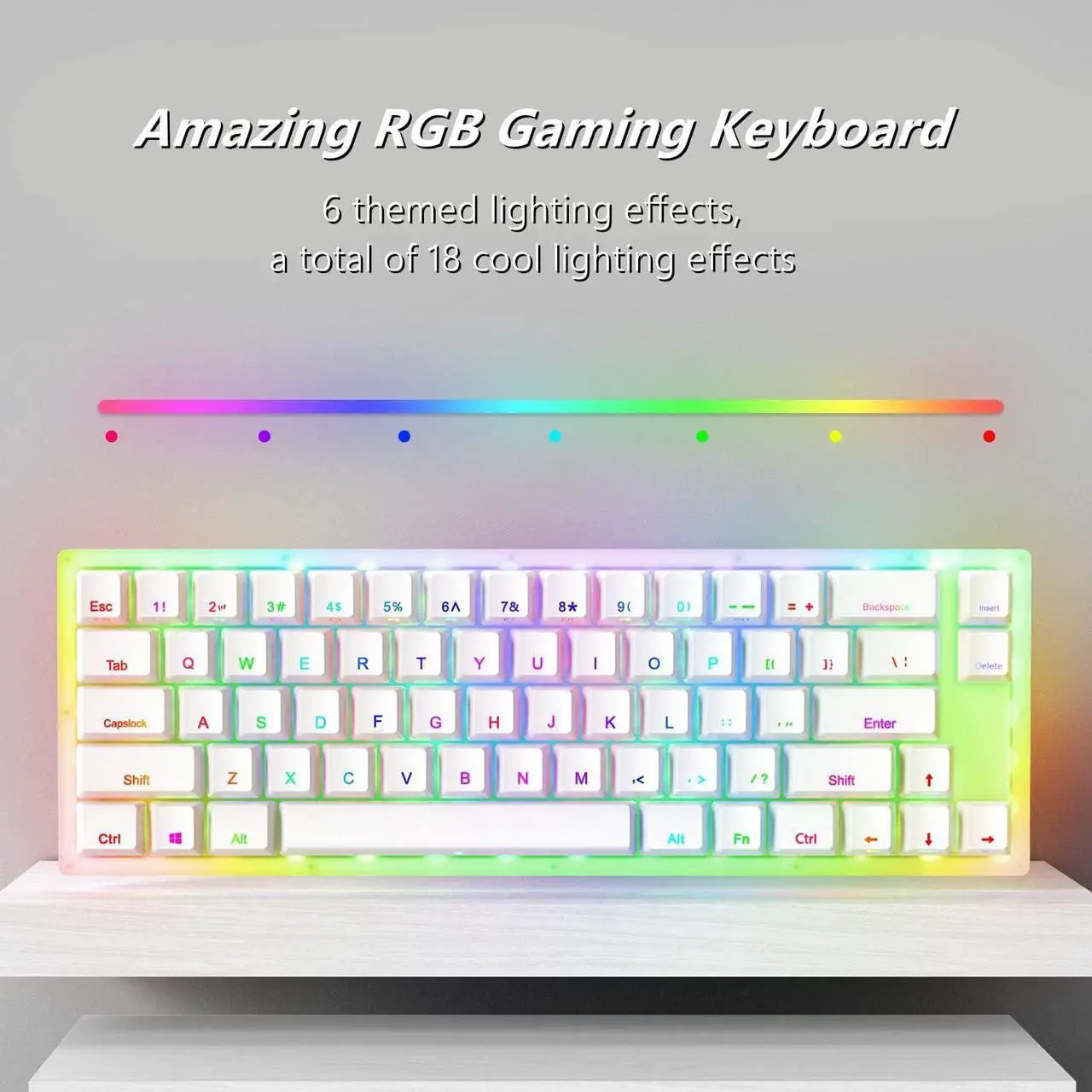Womier K66 60% Mechanical Keyboard, Hot Swappable Wired RGB Backlit ...