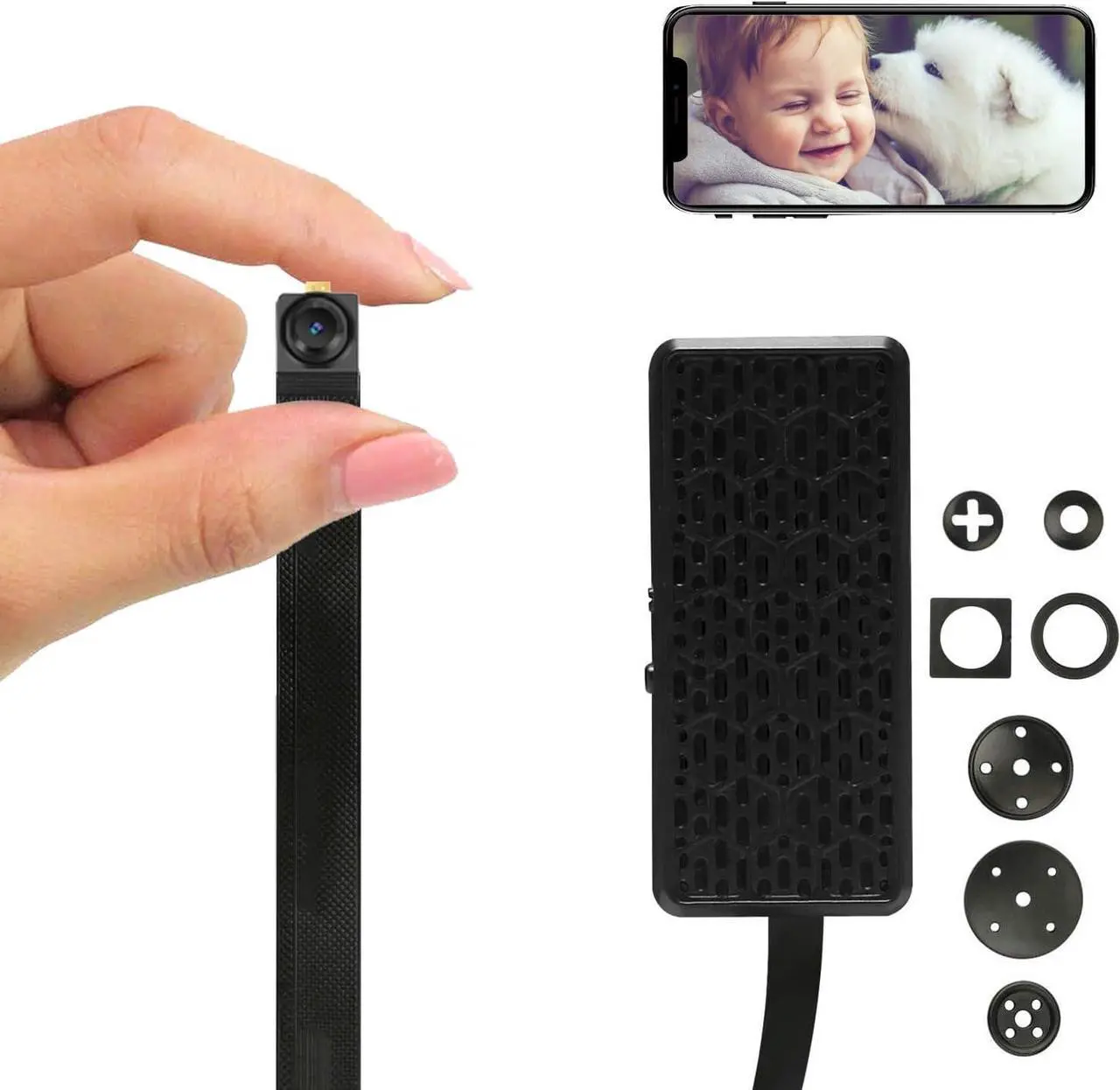 Tiny Spy Hidden Small Camera 4K Ultra HD, Mini WiFi Nanny Cam for Home ...