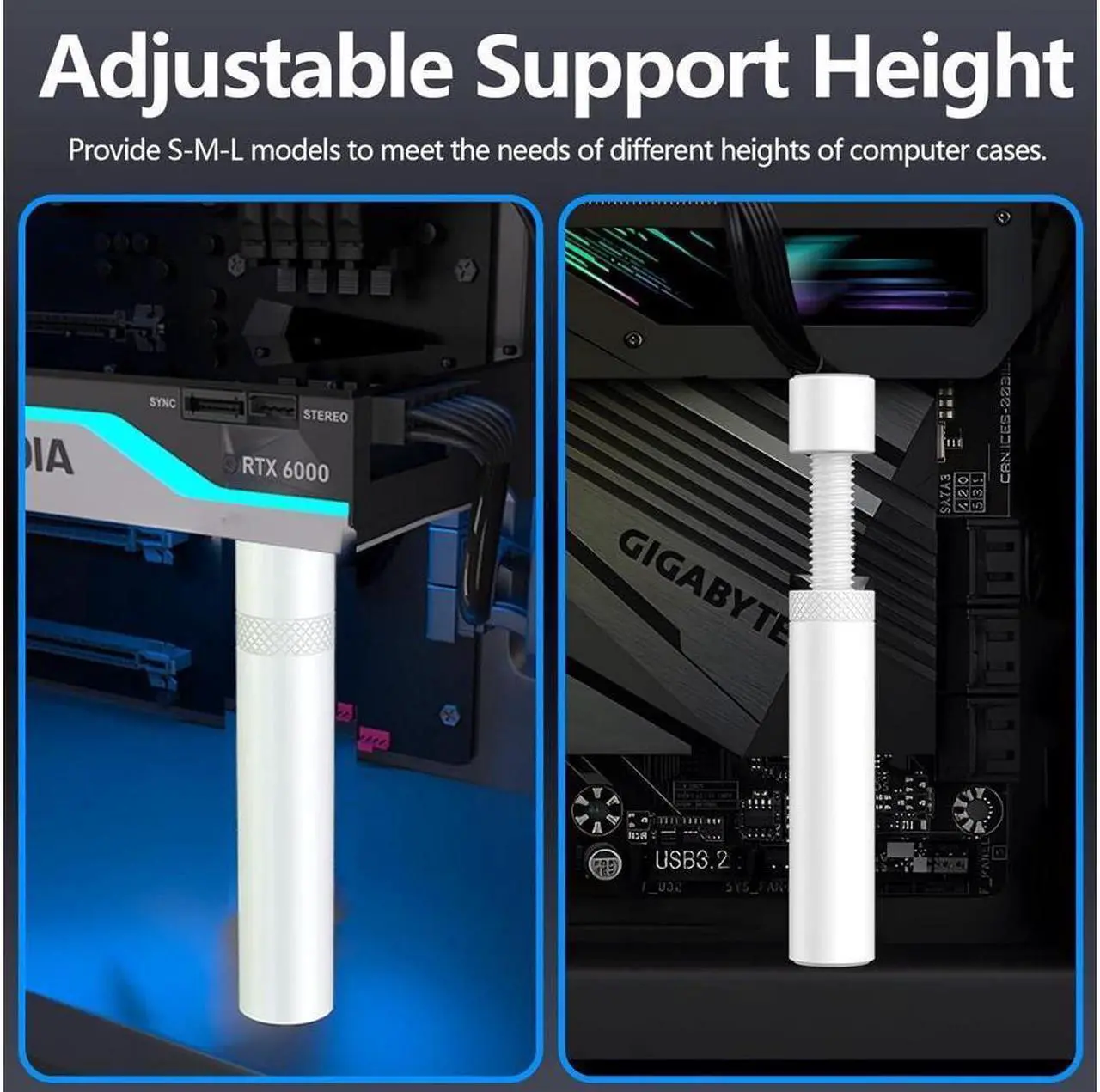 Graphics Card GPU Support Bracket, Adjustable Height GPU Sag Stand ...