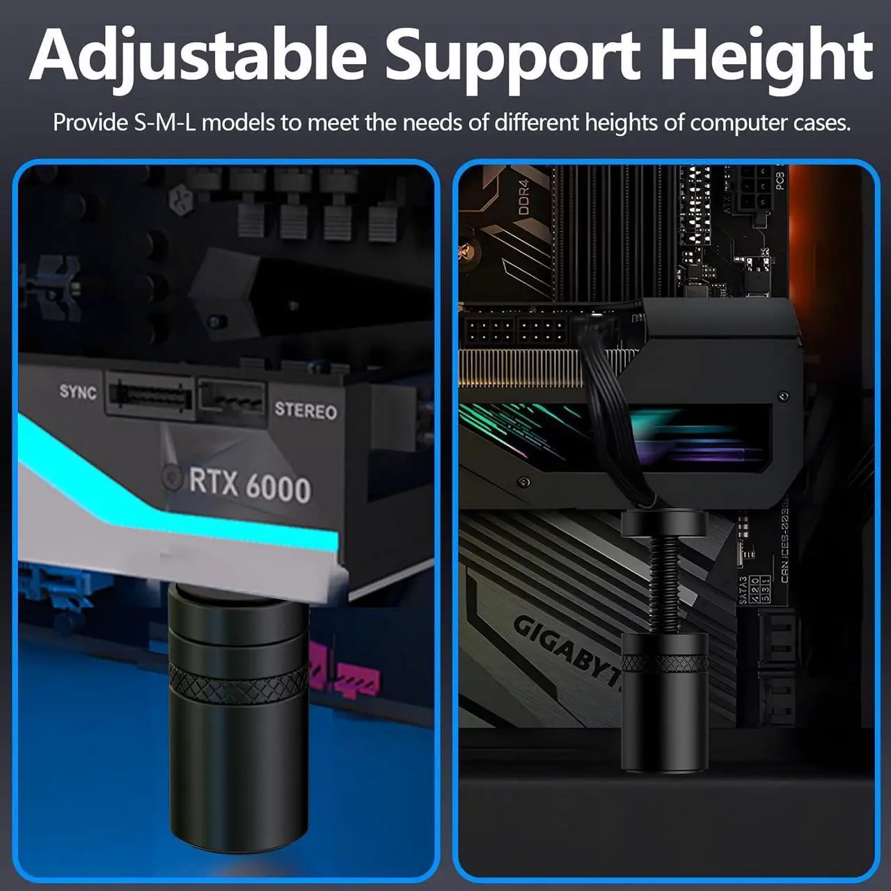 Graphics Card GPU Support Bracket, Adjustable Height GPU Sag Stand ...