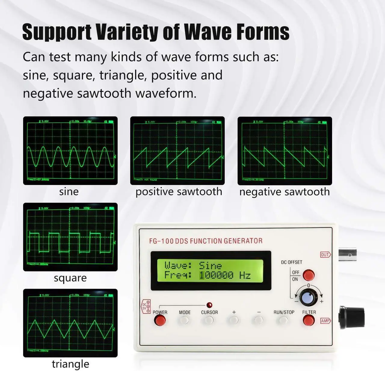 1HZ-500KHZ DDS Functional Signal Generator, Seesii DDS Function Low Frequency Signal Generator ...
