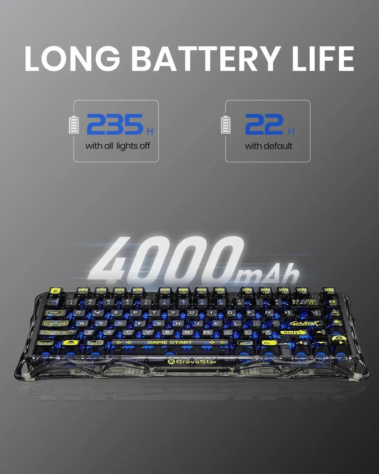 Grava Star Mechanical Gaming Keyboard, 75% Gasket Hot Swappable Custom ...