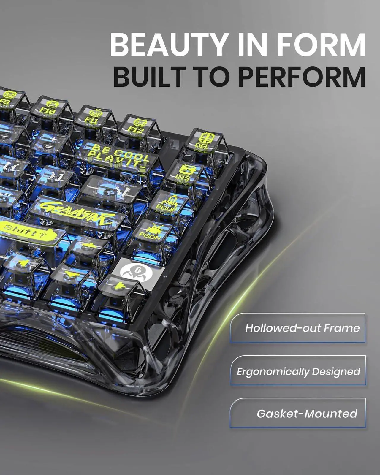 Grava Star Mechanical Gaming Keyboard, 75% Gasket Hot Swappable Custom ...