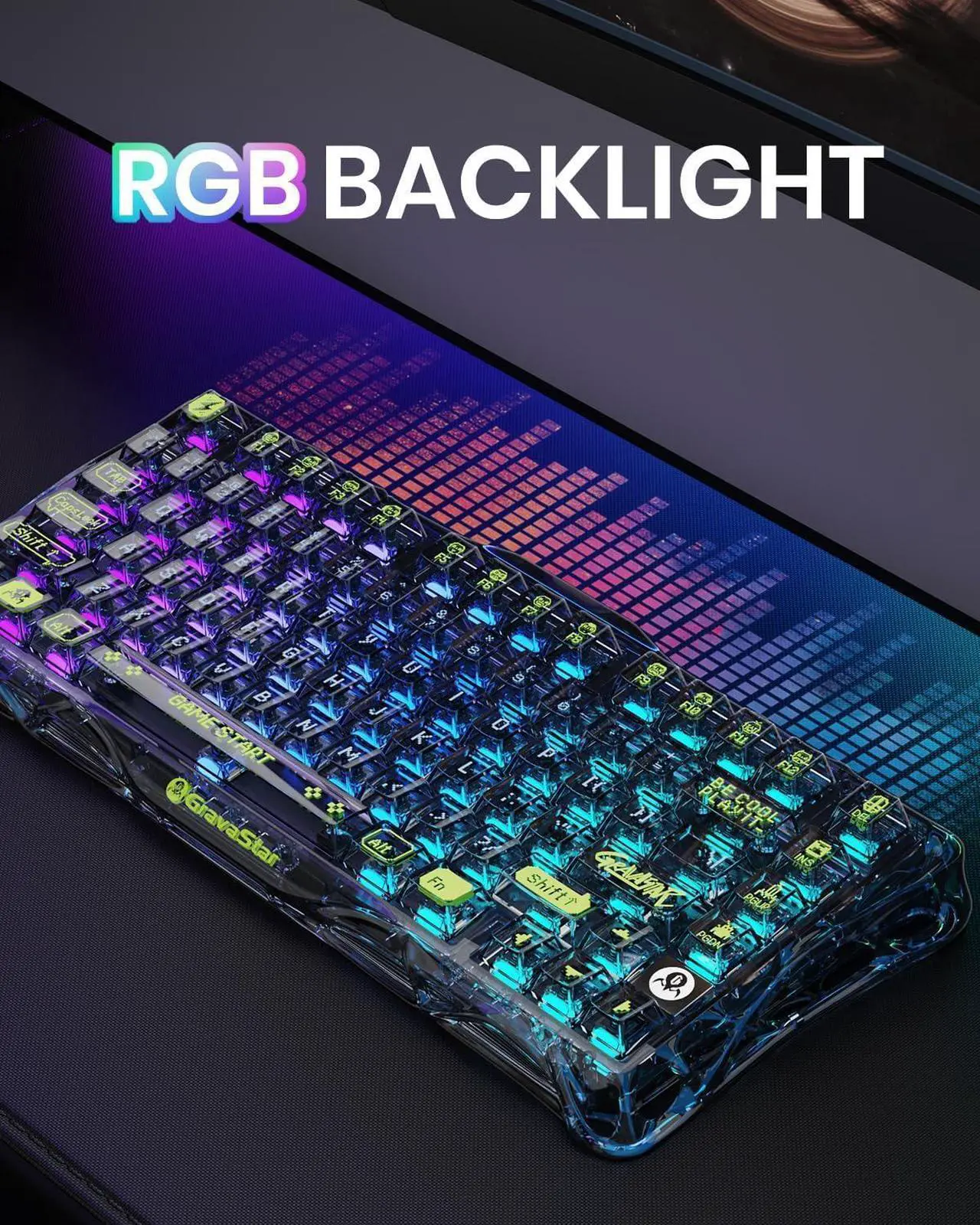 Grava Star Mechanical Gaming Keyboard, 75% Gasket Hot Swappable Custom ...