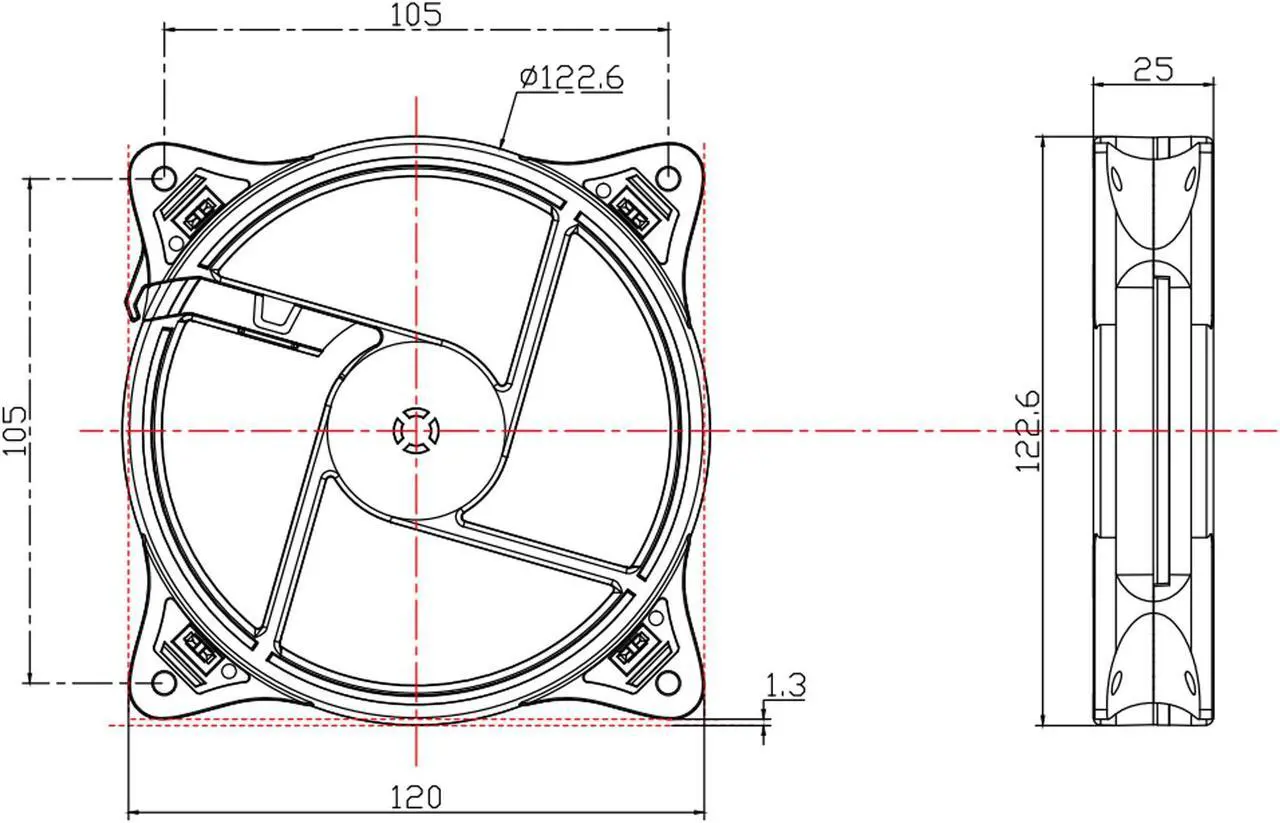 120mm Computer PC Cooling Fan White LED Game Case Cooler Fan Quiet 12V ...