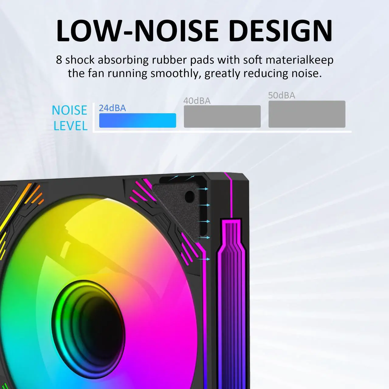 PANO-MOUNTS 120mm ARGB Reverse Fan Infinity Mirror Fans Airflow 5V 3Pin ...