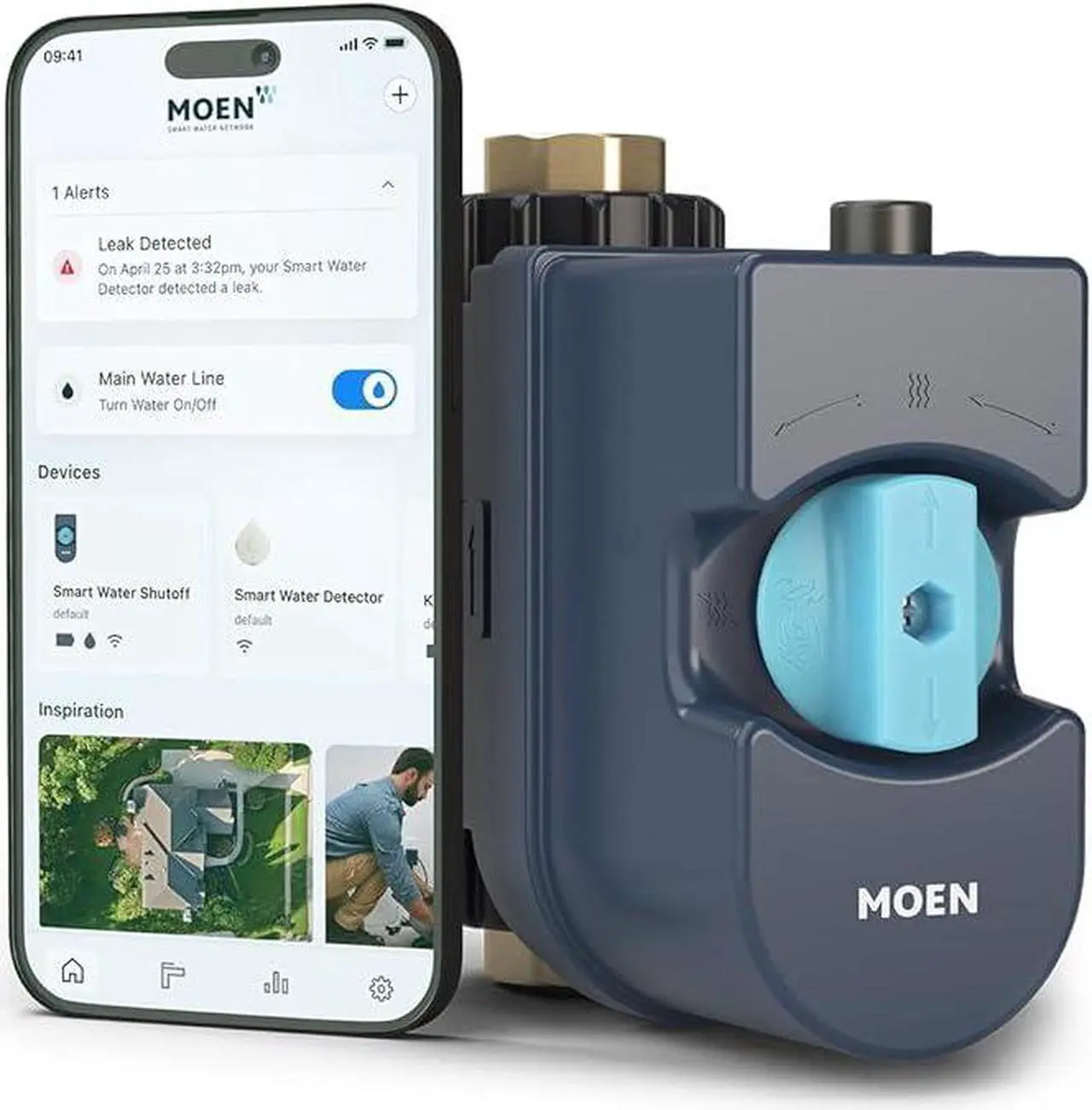 Refurbished: Moen Flo Smart Water Automatic Shutoff Sensor Wi-Fi ...