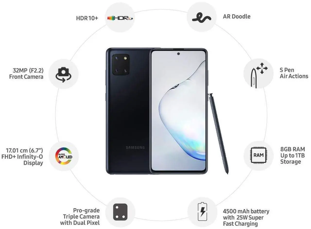 Refurbished: Samsung Galaxy Note 10 Lite N770F/DS Dual Sim (GSM ...