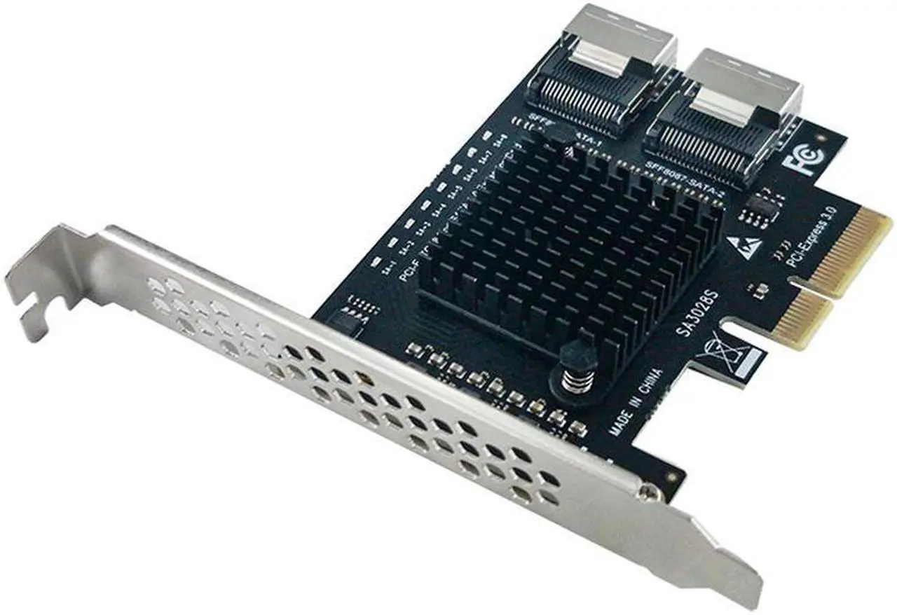 8 Port SATA 3.0 SFF8087 PCIe 3.0 X4 To Mini SAS Controller PCIe To SFF ...